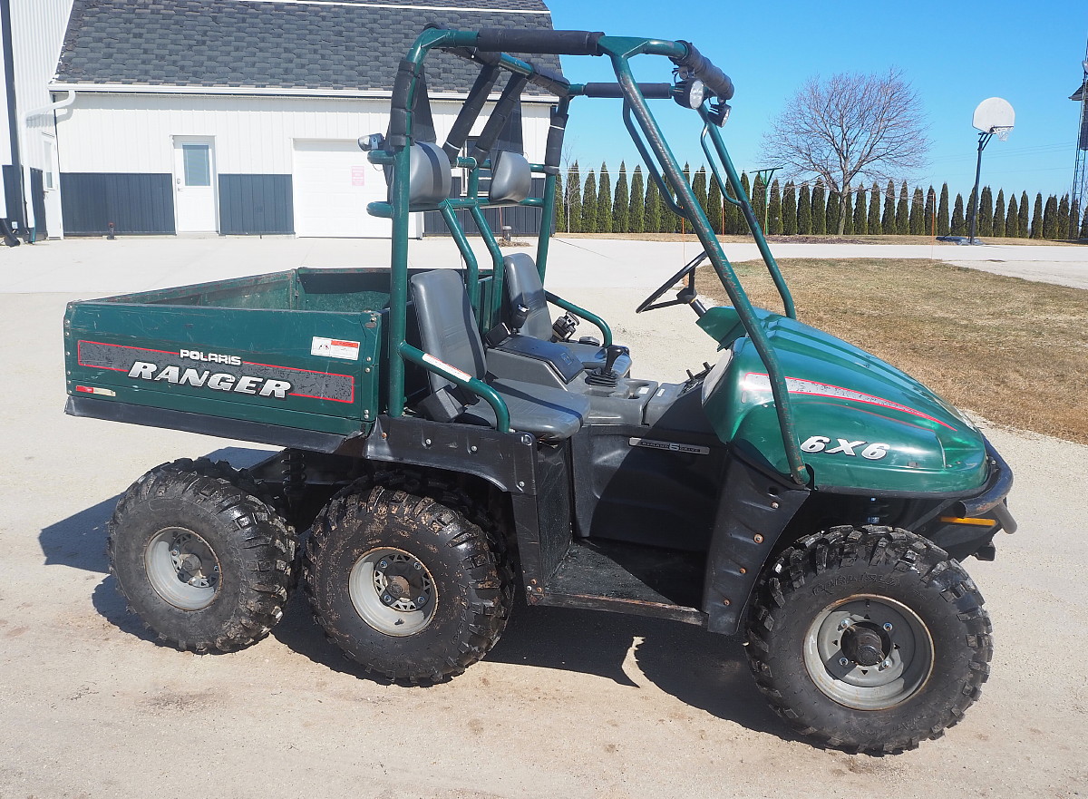 Polaris Ranger 6x6 with Demand 6 Drive, ROPS, manual steel dump box, 2 ...