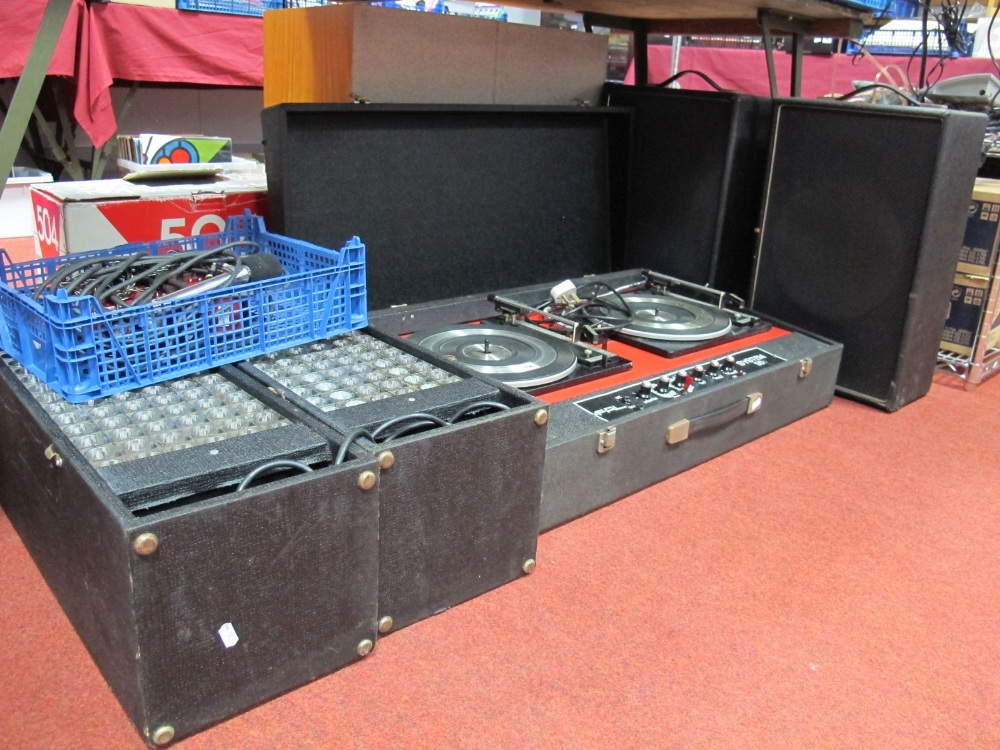 A Fal 'System 50' DJ's Twin Turntable Deck, (cased with carrying handle ...