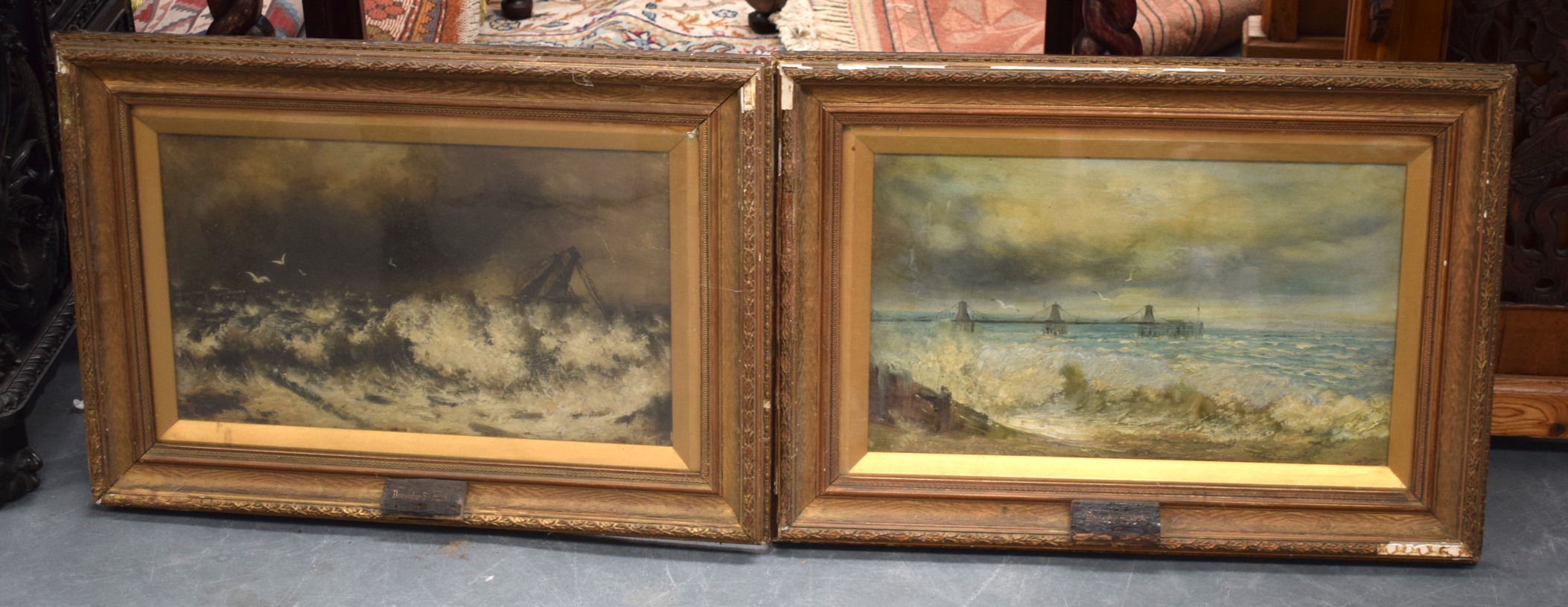 W A BURROWS, framed pair 19th century oil on canvas, depicting Brighton ...