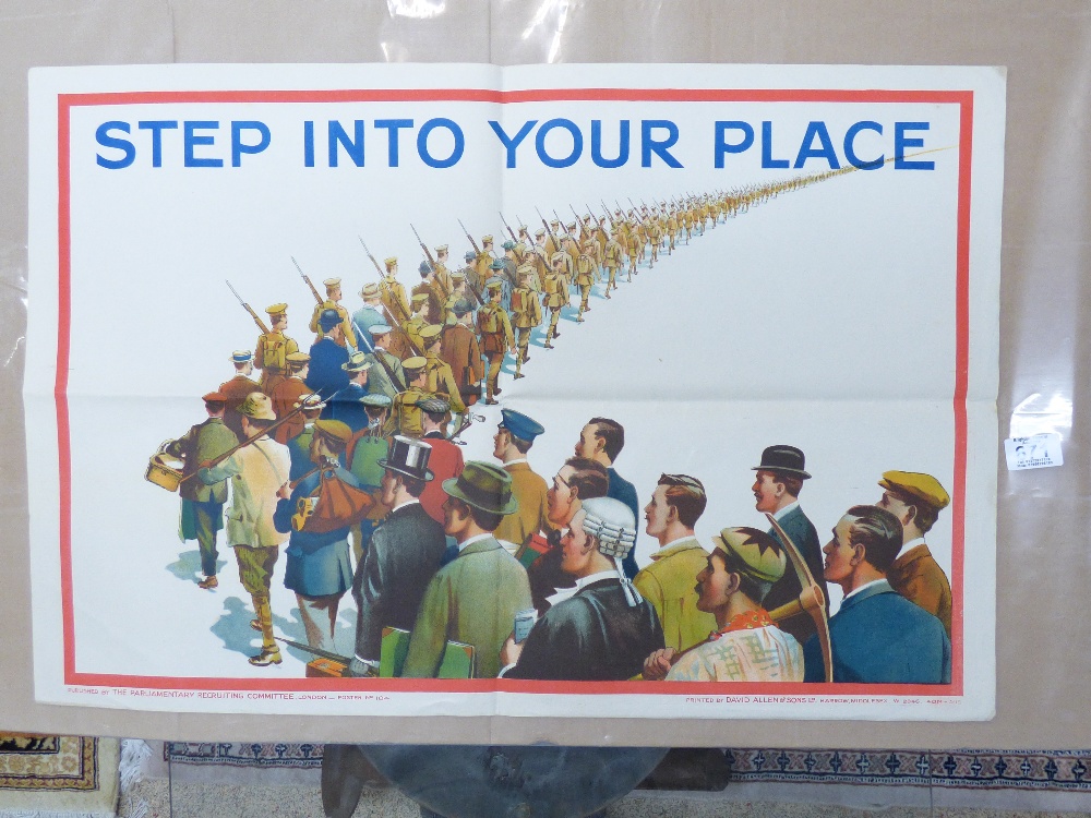 ORIGINAL WW1 POSTER ' STEP INTO YOUR PLACE' NO 104 BY DAVID ALLEN ...