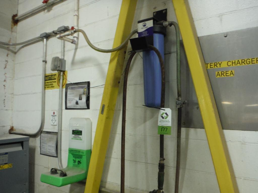 Forklift battery water filling station. Rigging Fee: $250