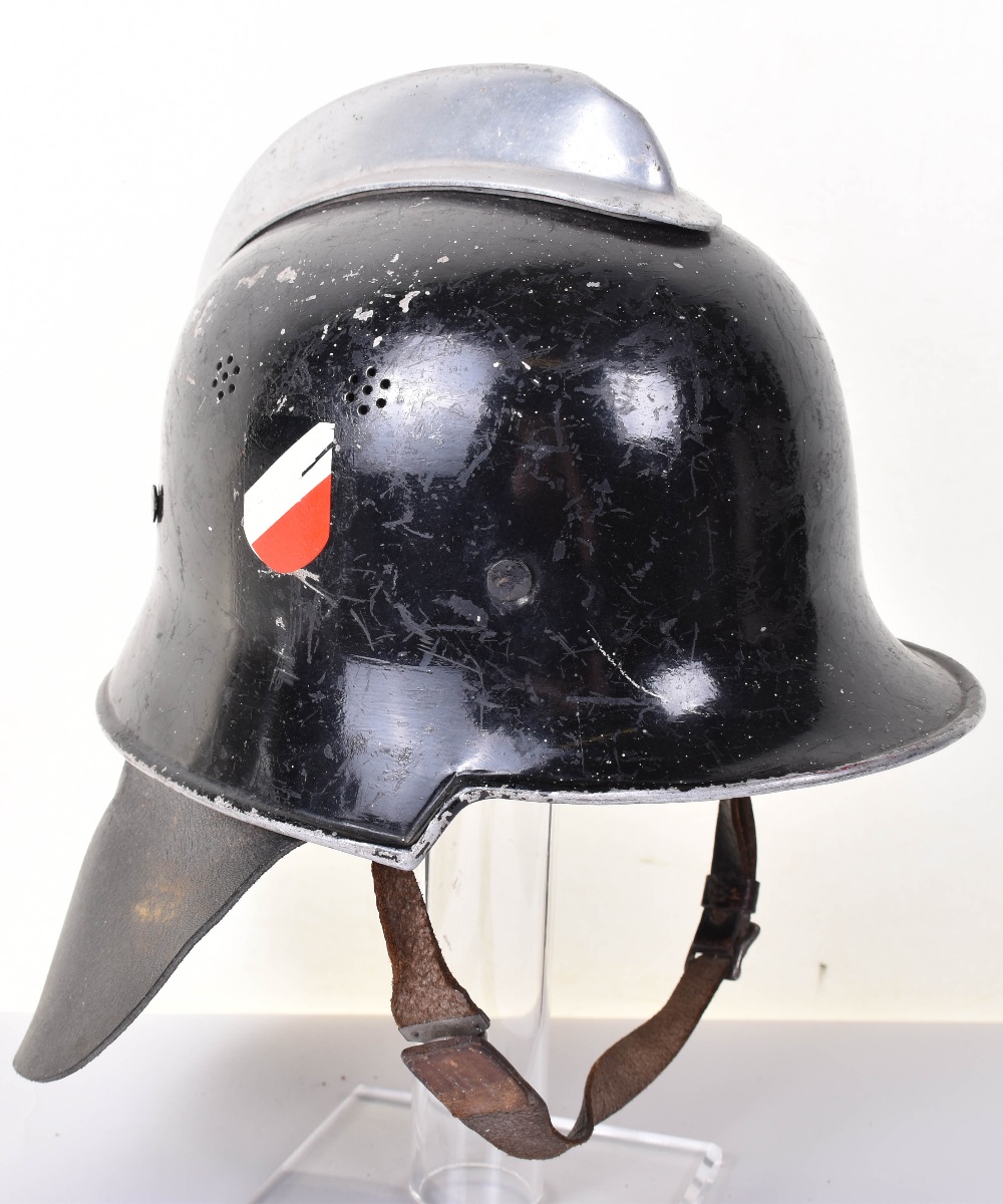 WW2 German Fire Police Helmet, black painted example of the civilian ...