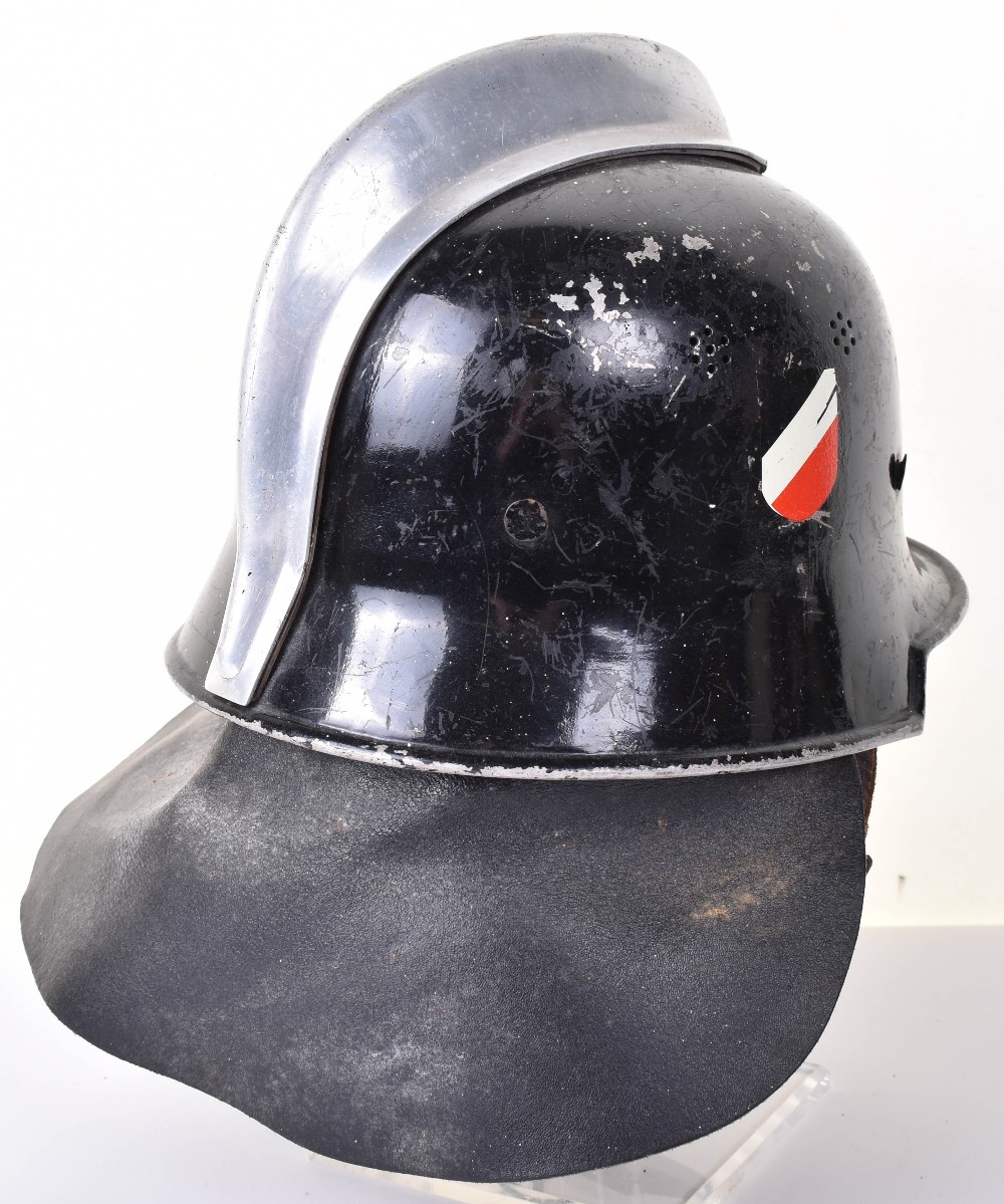 WW2 German Fire Police Helmet, black painted example of the civilian ...