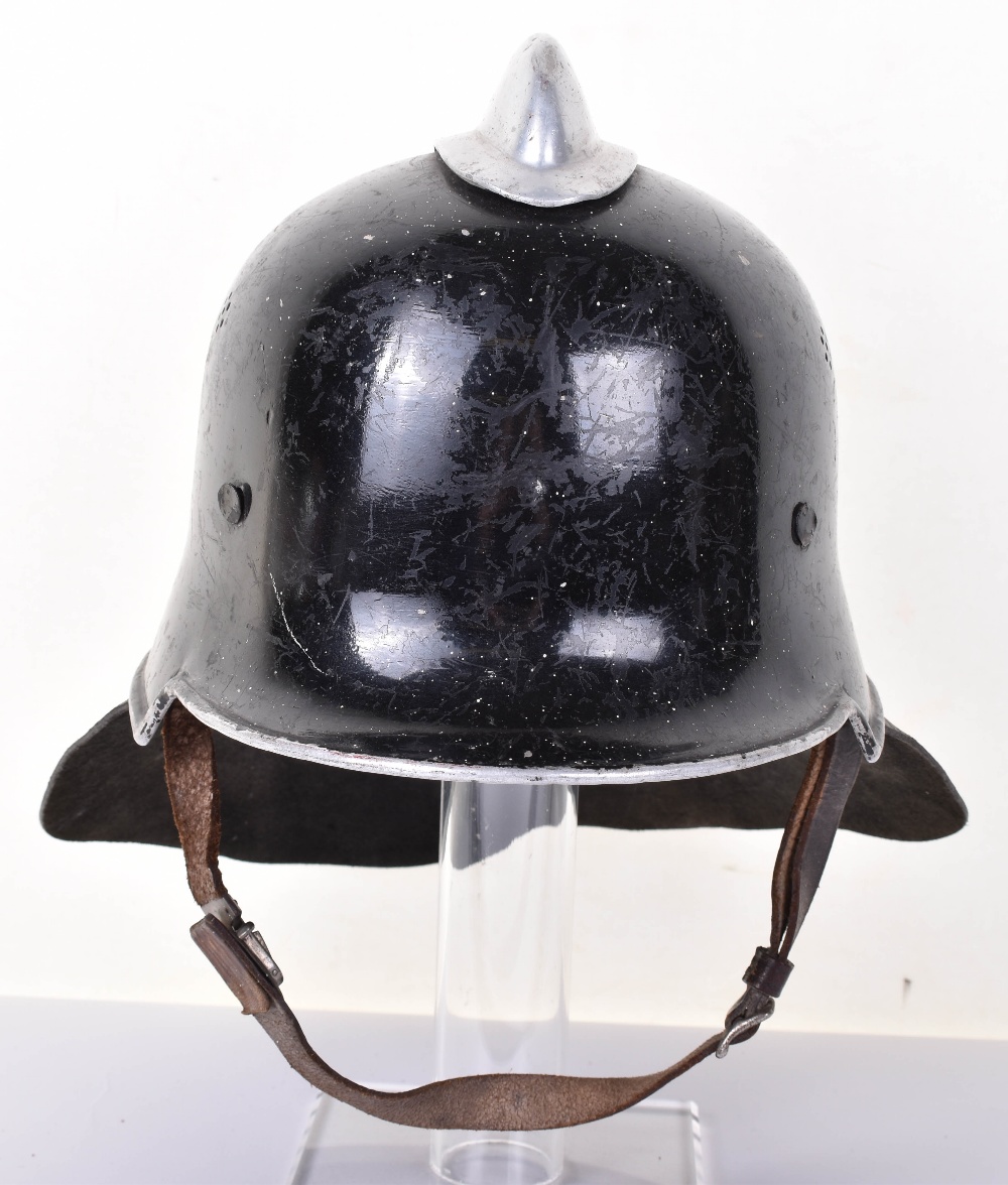 WW2 German Fire Police Helmet, black painted example of the civilian ...