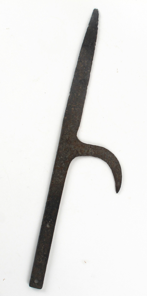 1798 Pike Head A blacksmith made wrought iron pike head, of a type used ...