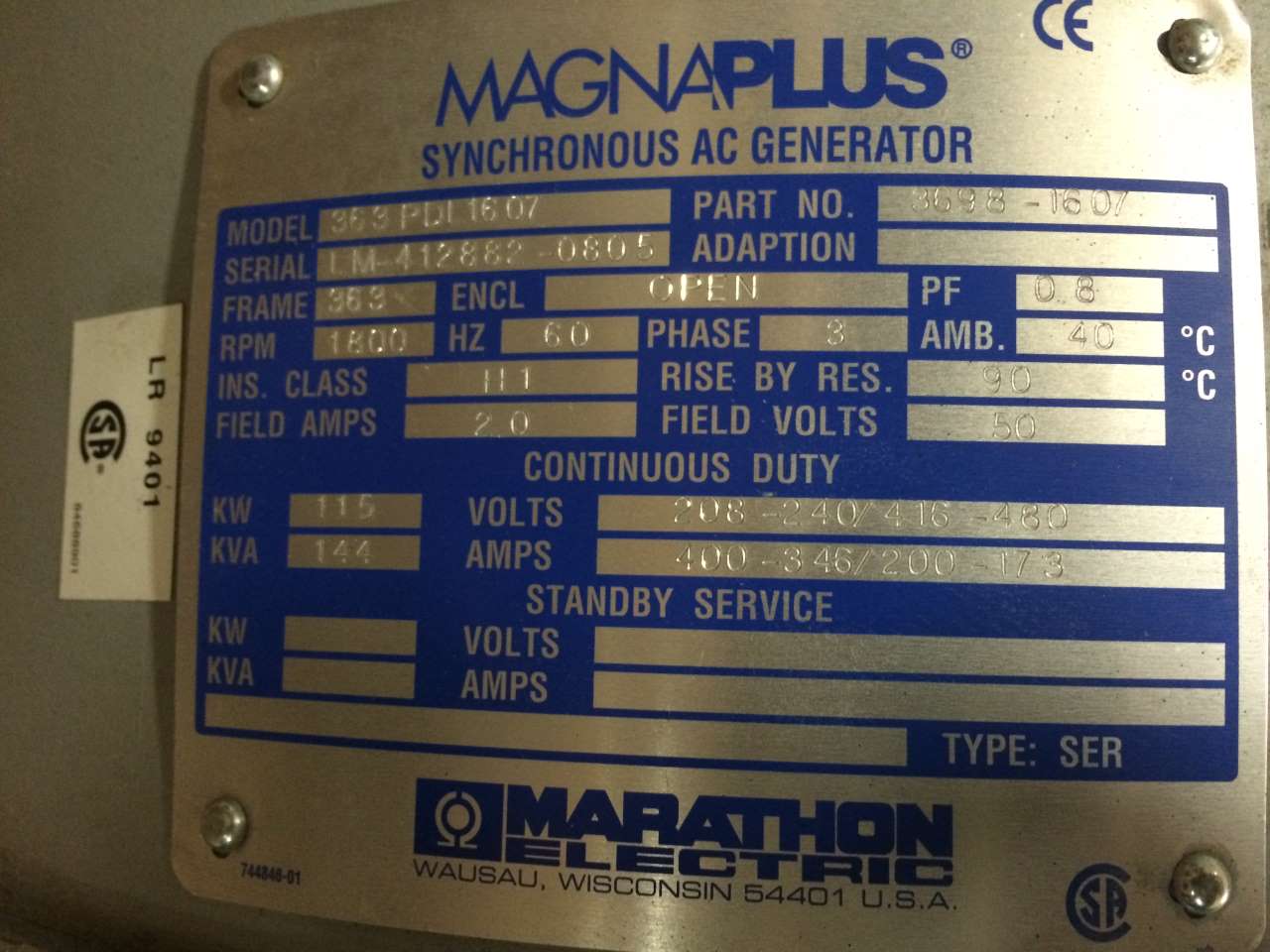Marathon Electric MagnaPlus Synchronous AC Generator