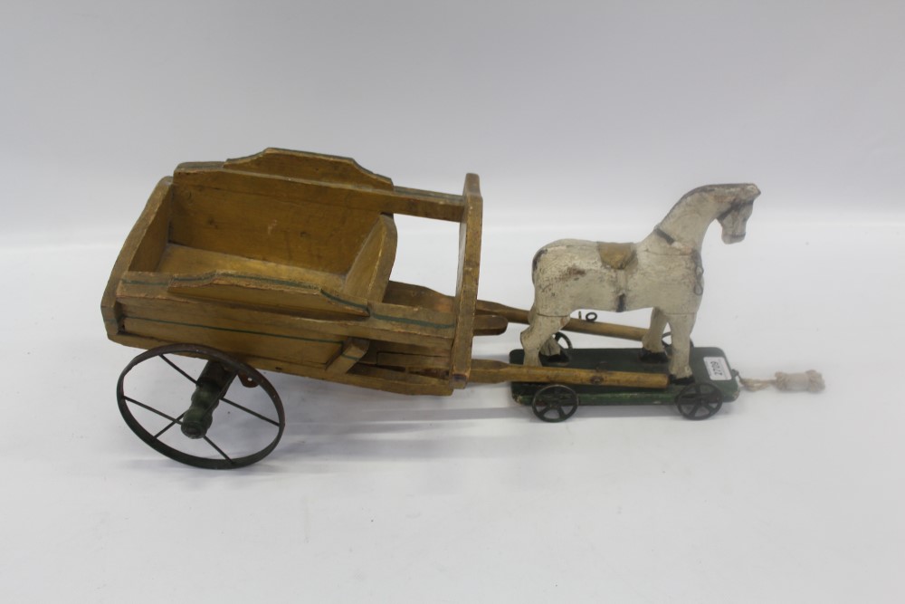 Victorian wooden horse and cart model - auctions & price archive