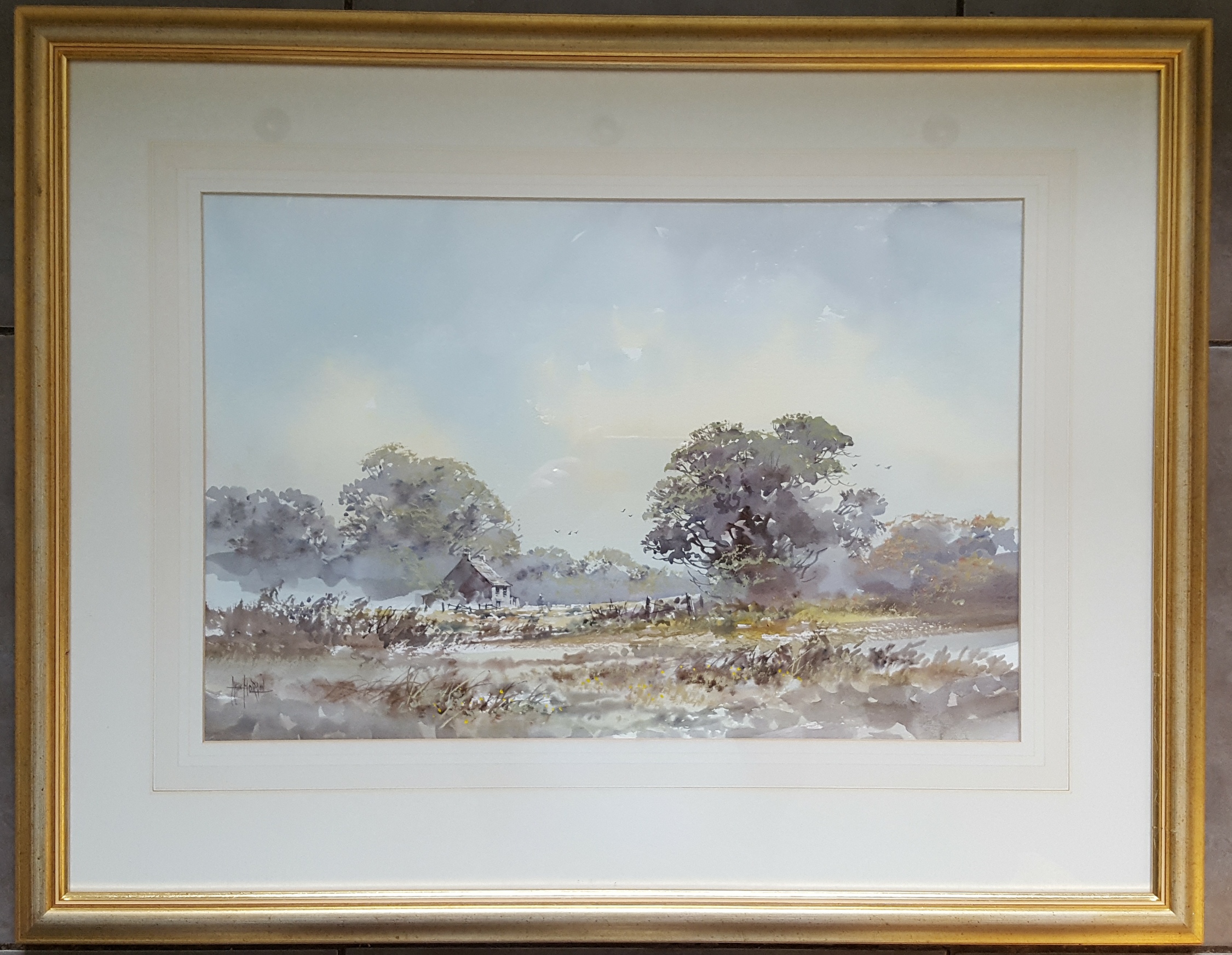 Original Watercolour Painting Allan Morgan Rustic Landscape Signed ...