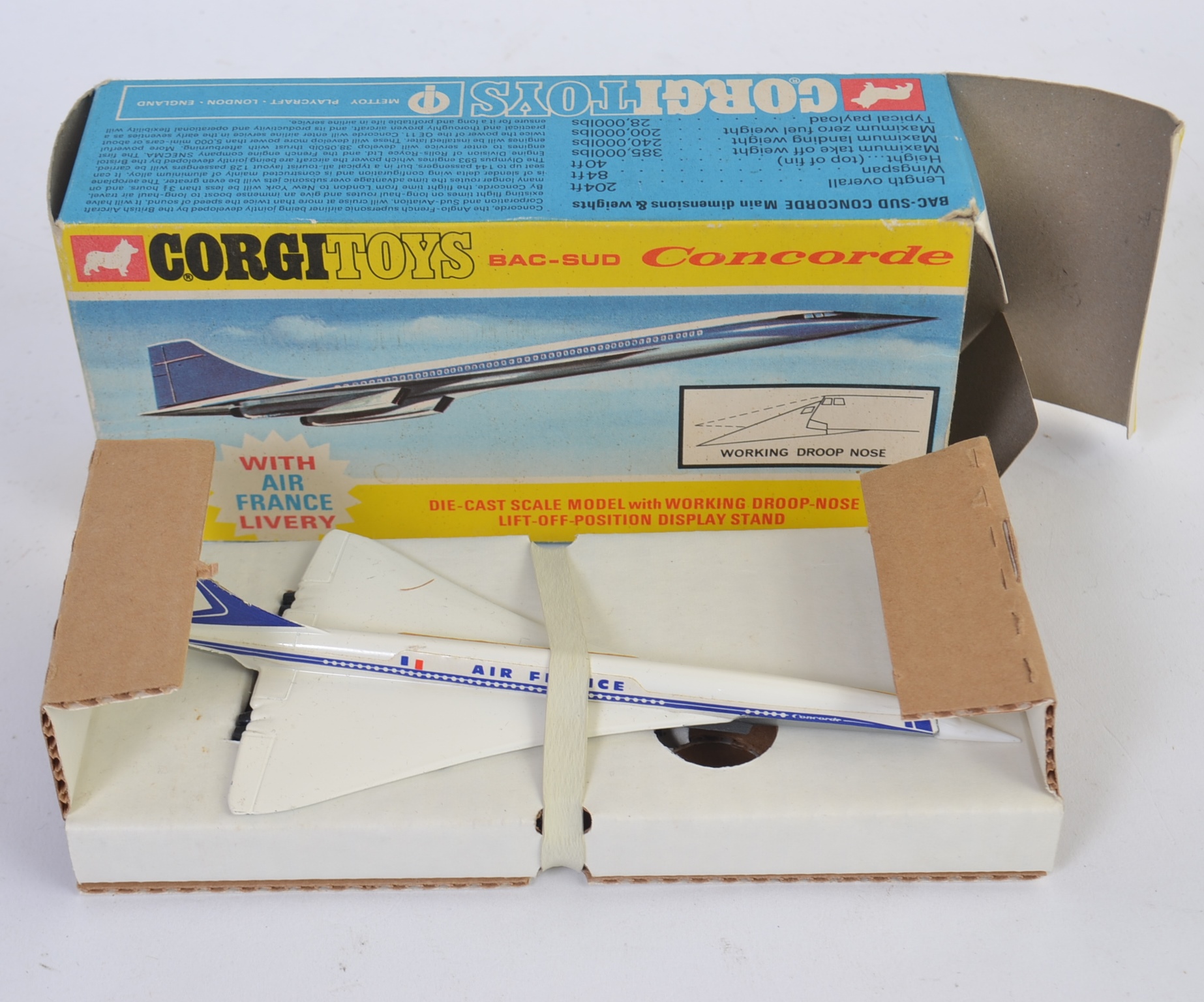 CORGI CONCORDE: A vintage Corgi Toys 6561 ' Air France ' variation 651 ...