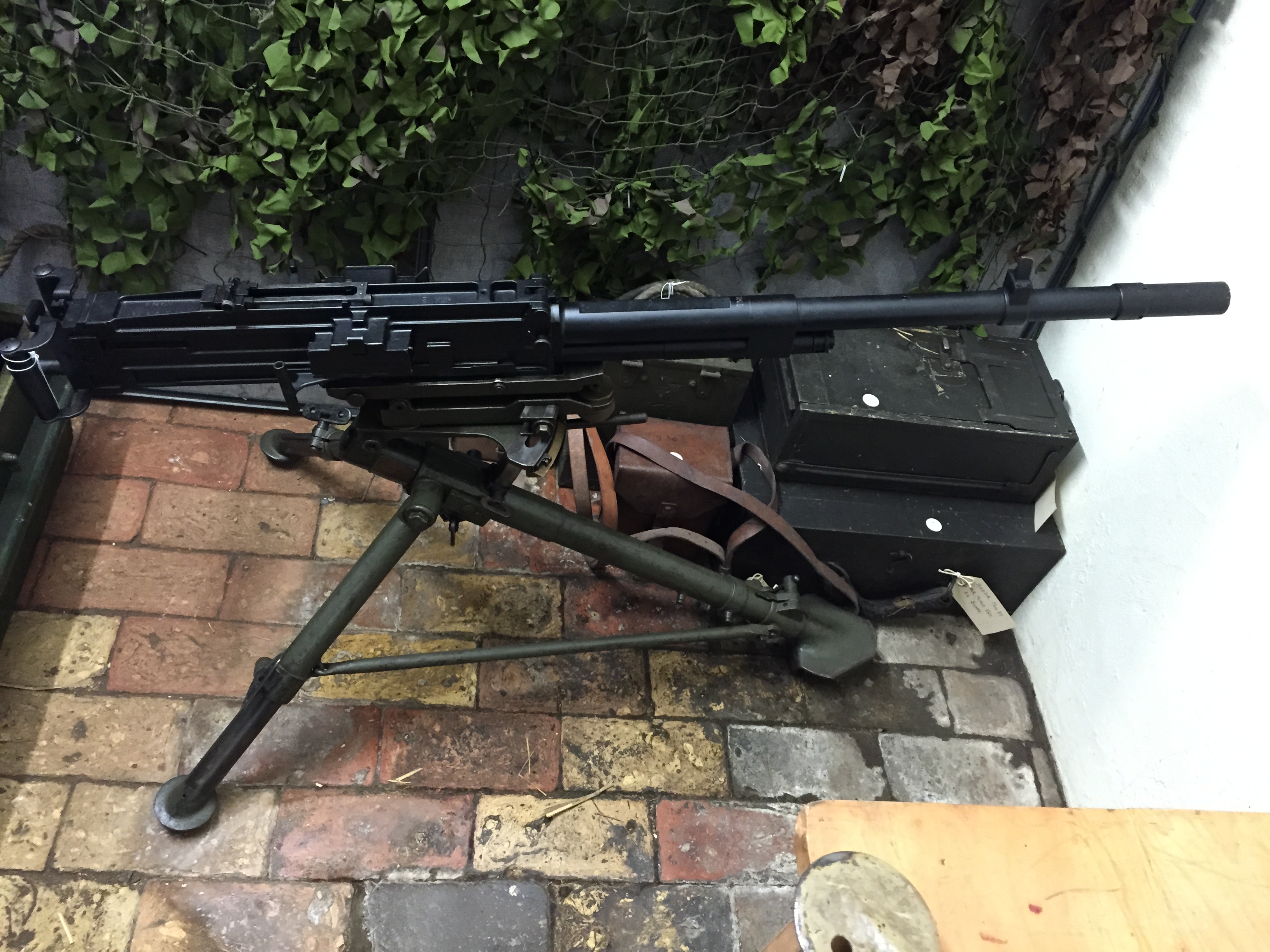 A Breda 7.92mm heavy machine gun together with tripod, a Breda MOD.37aa ...
