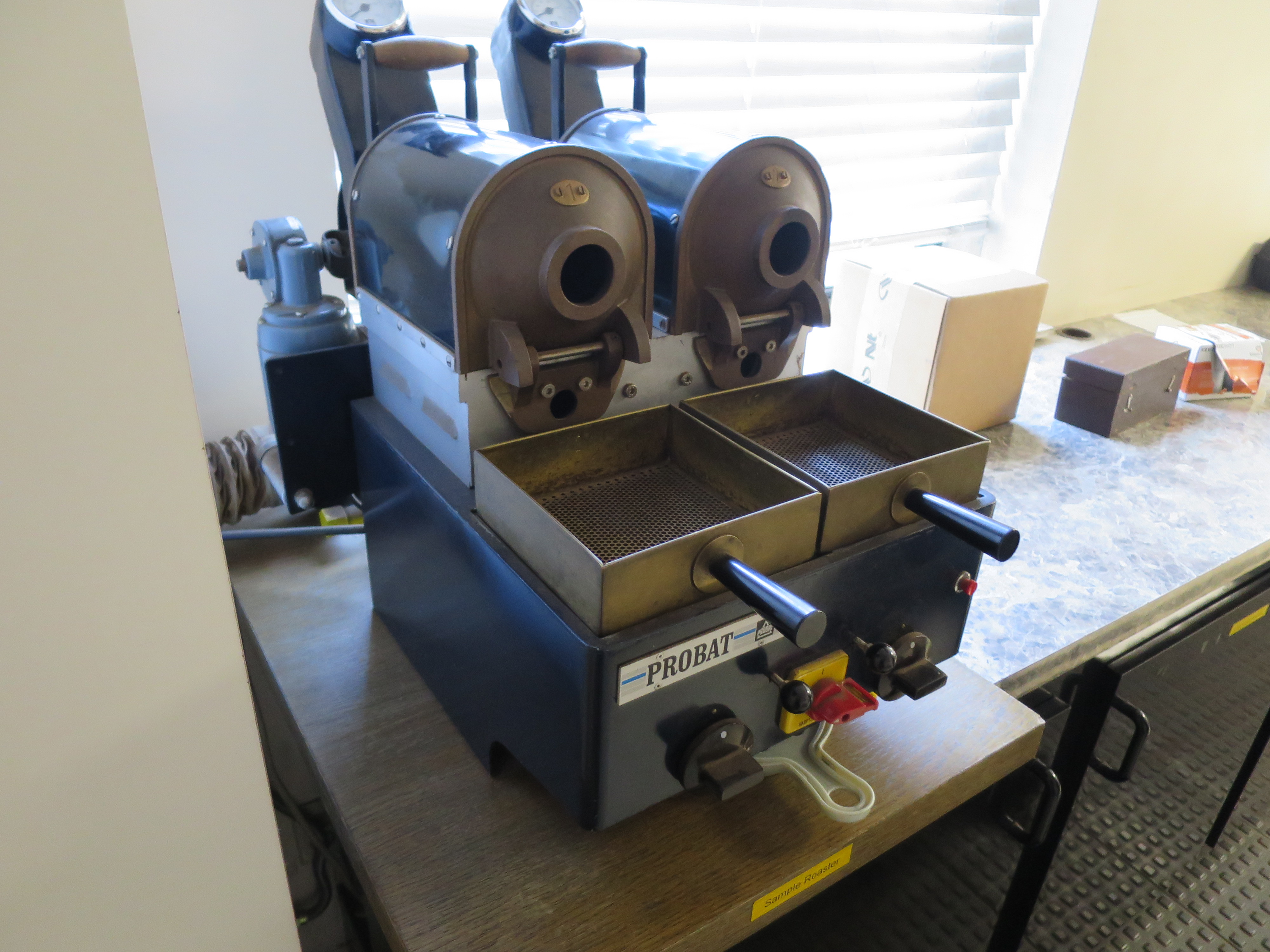 Probat BRZ-2 lab roaster, s/n 99/40194, 2.8-3.5 oz per drum capacity ...