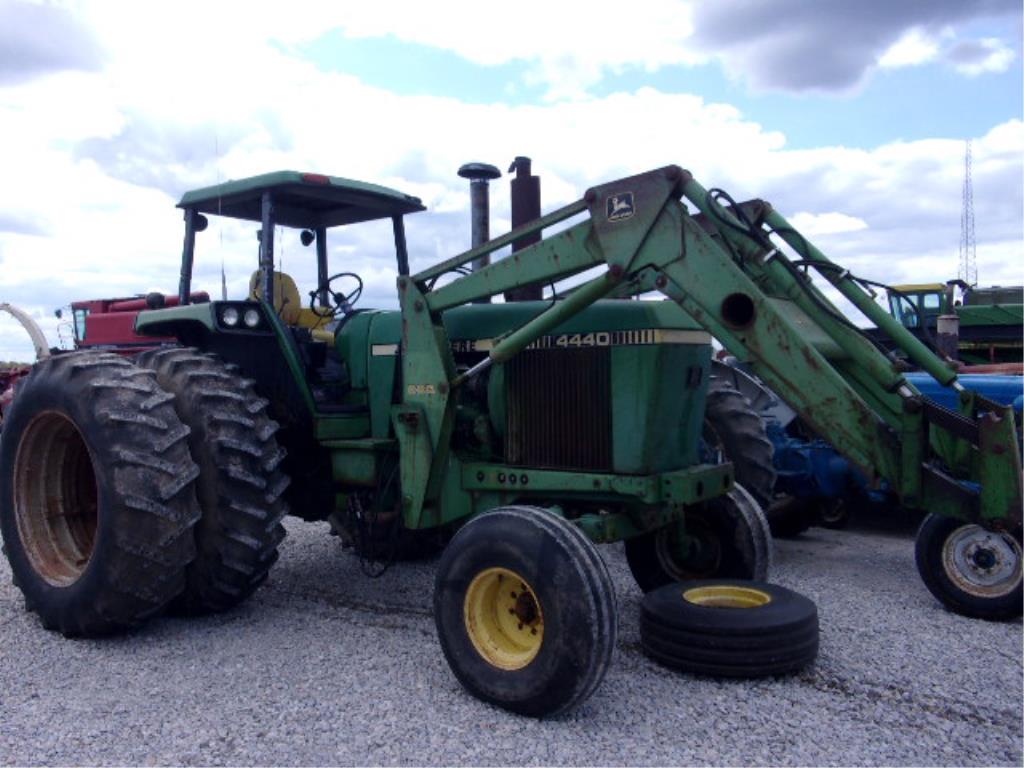 JD 4440 tractor, open station w/canopy, 260 loader (no bucket), duals ...