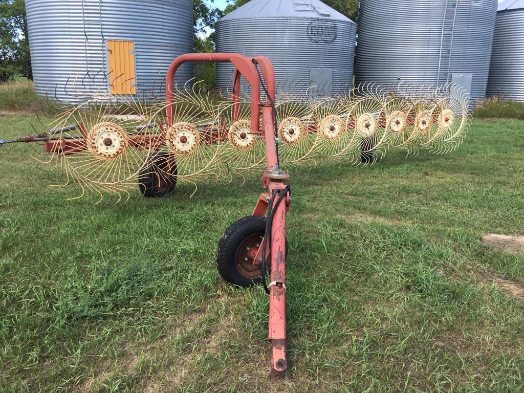 H & S 9 Wheel Finger Rake