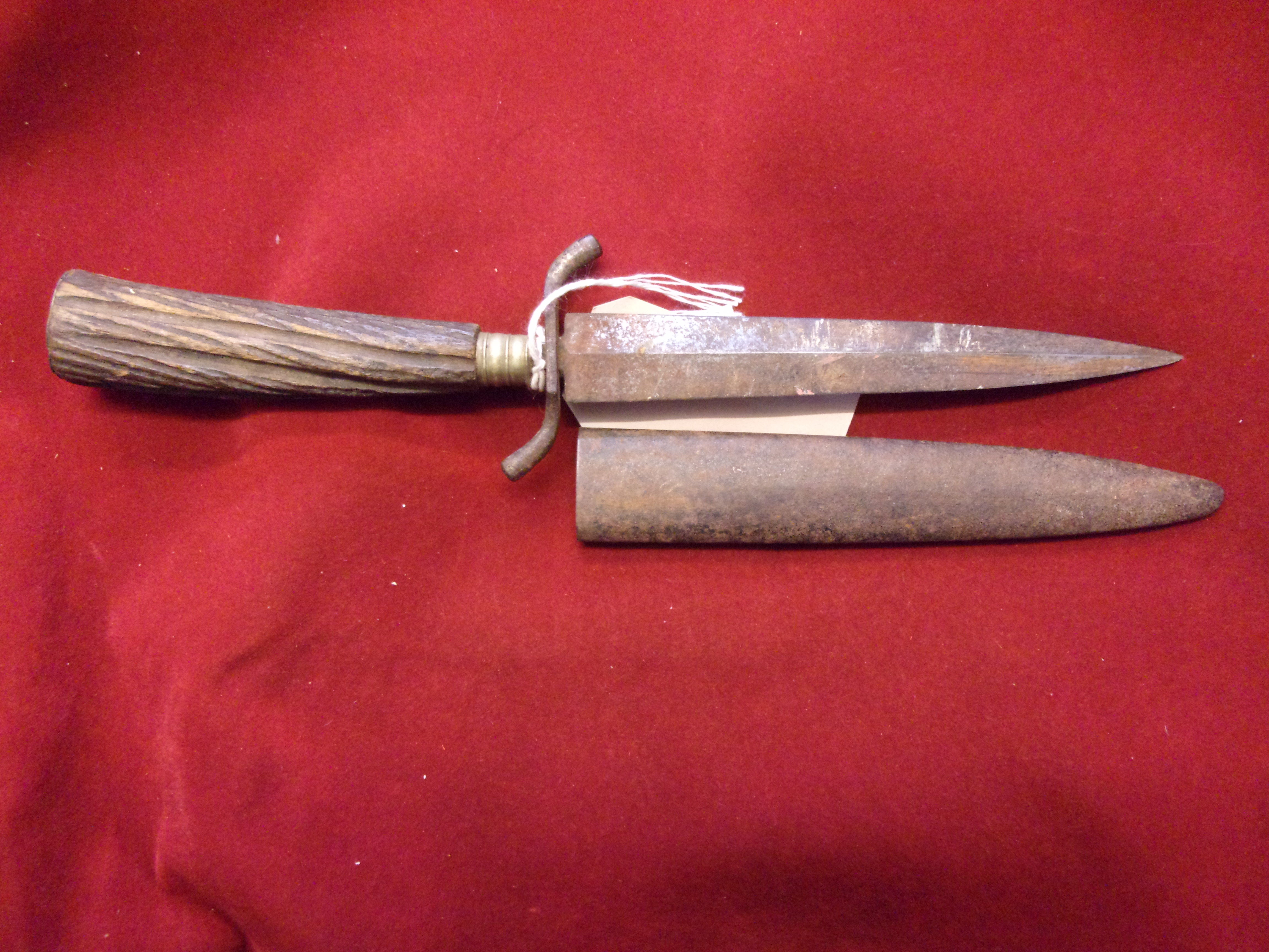 German WWI Trench Dagger, a scarce dagger with stag handle, the blade ...