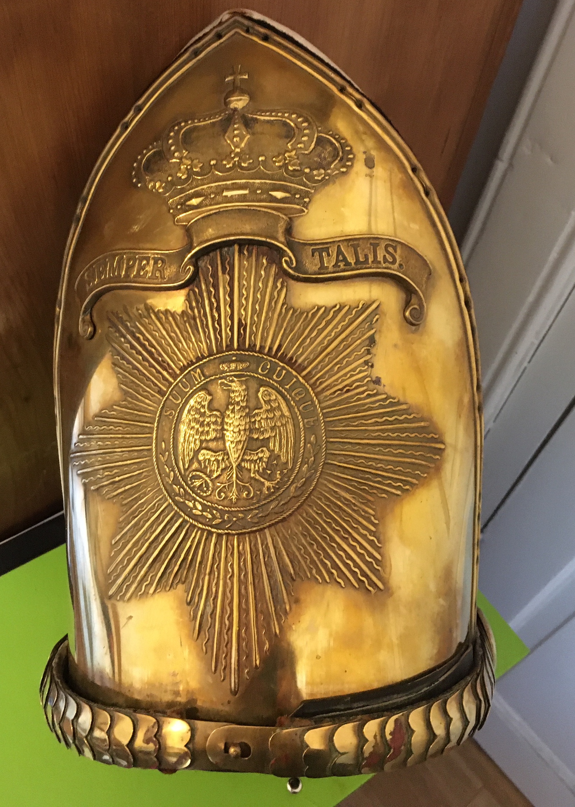 Prussian Grenadier Mitre Hat - 11" tall.The hat some age wear so please ...