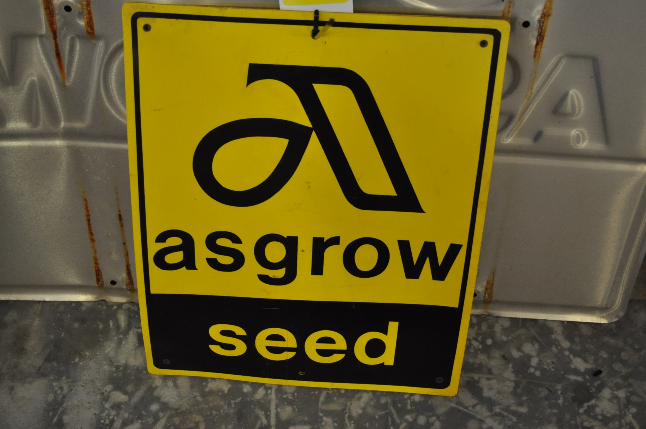 Plastic Asgrow seed sign