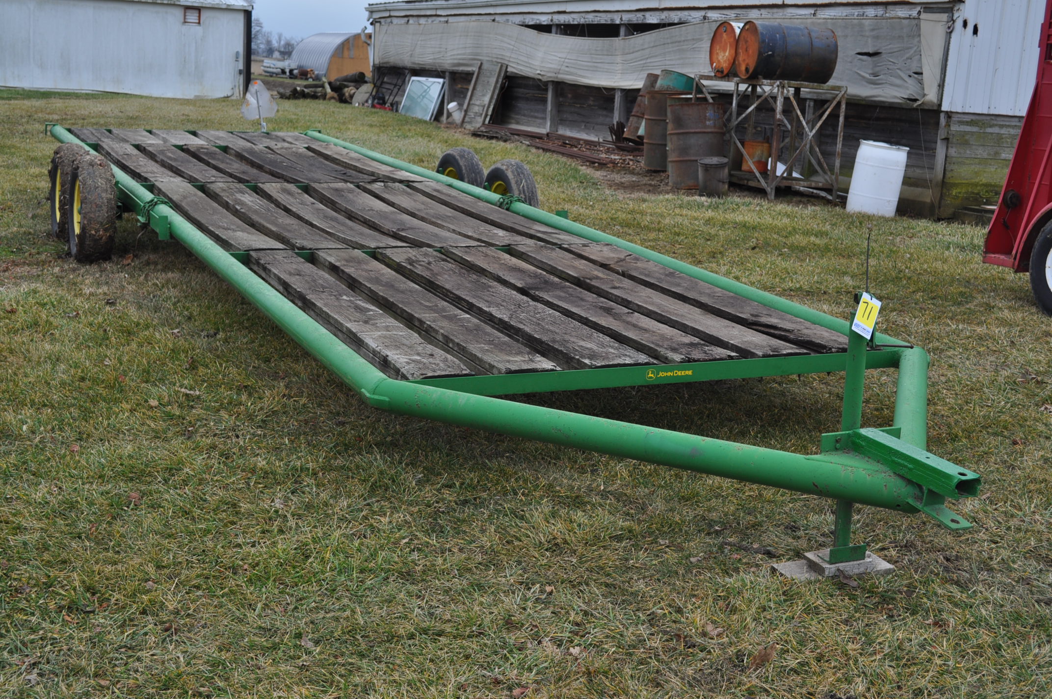 8’ x 28’ JD 201 Donahoe planter trailer, wood floor, 7.50-15 tires, NO ...