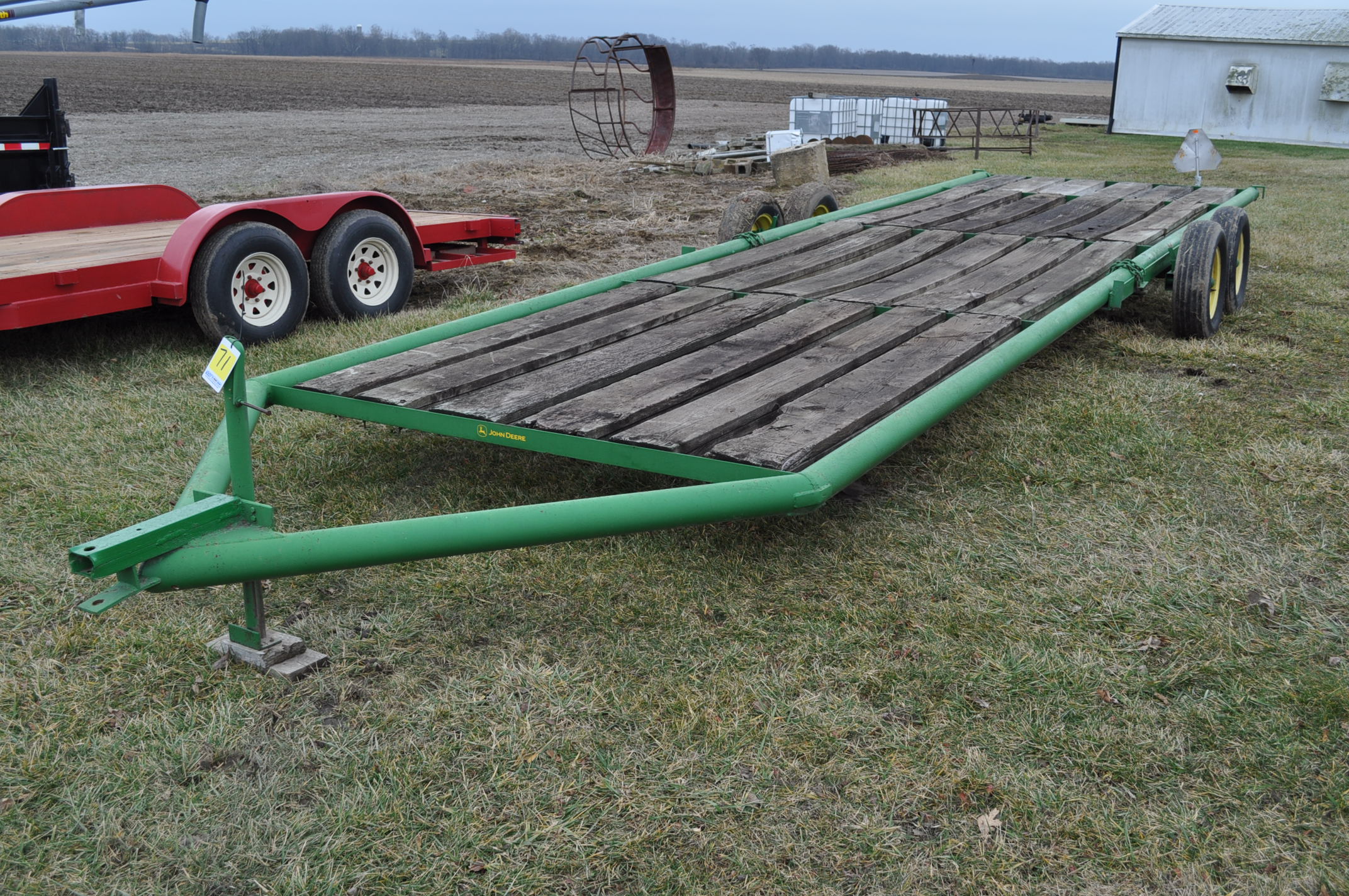 8’ x 28’ JD 201 Donahoe planter trailer, wood floor, 7.50-15 tires, NO ...