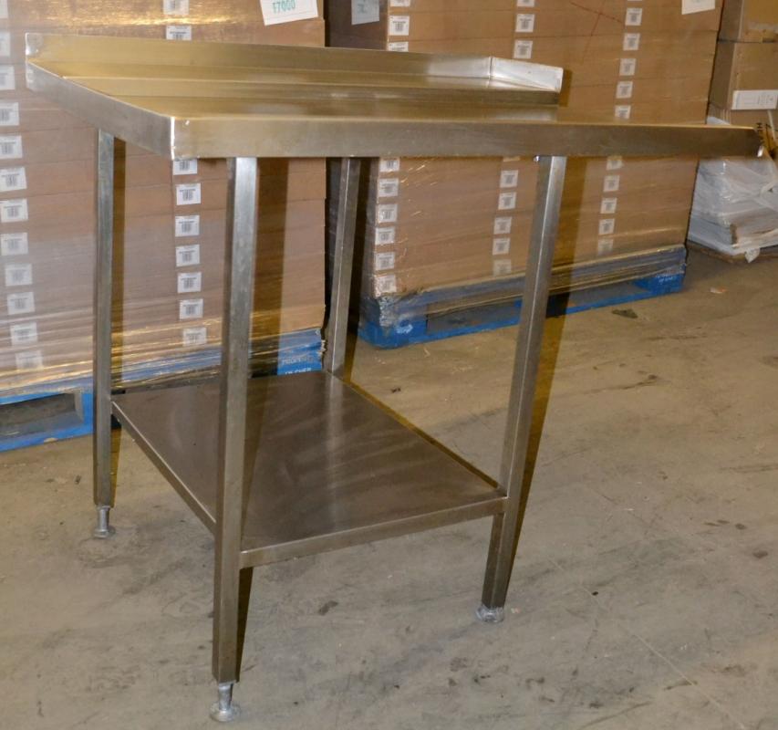 1 x Adjustable Height Stainless Steel Chute Table - Dimensions: 105 x ...