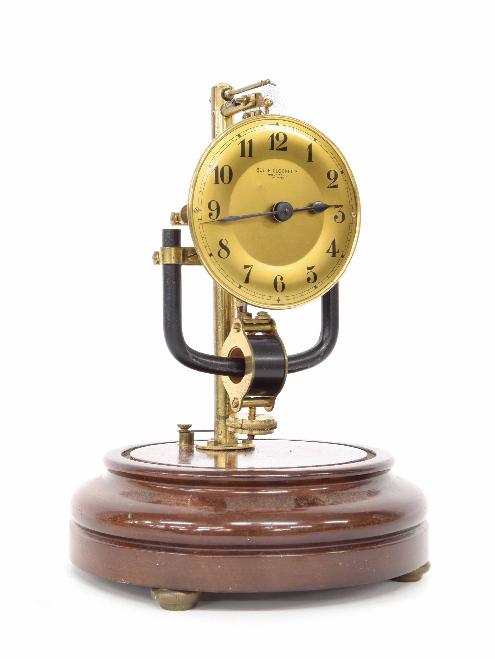 Bulle Clockette electric mantel clock, the 3.5" brass dial signed Bulle ...