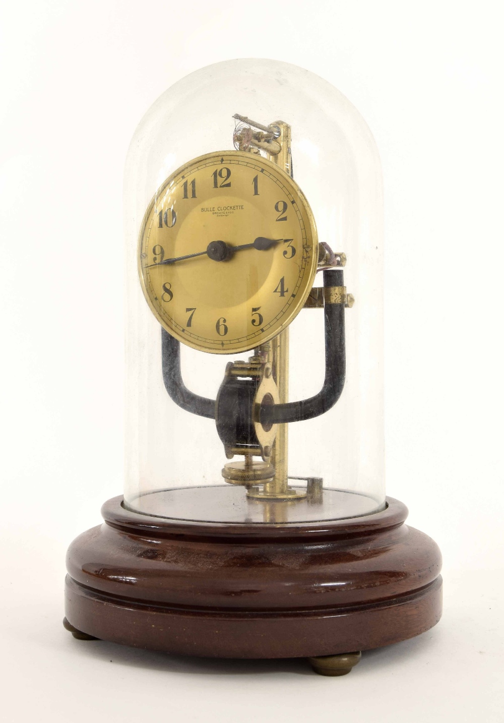 Bulle Clockette electric mantel clock, the 3.5" brass dial signed Bulle ...