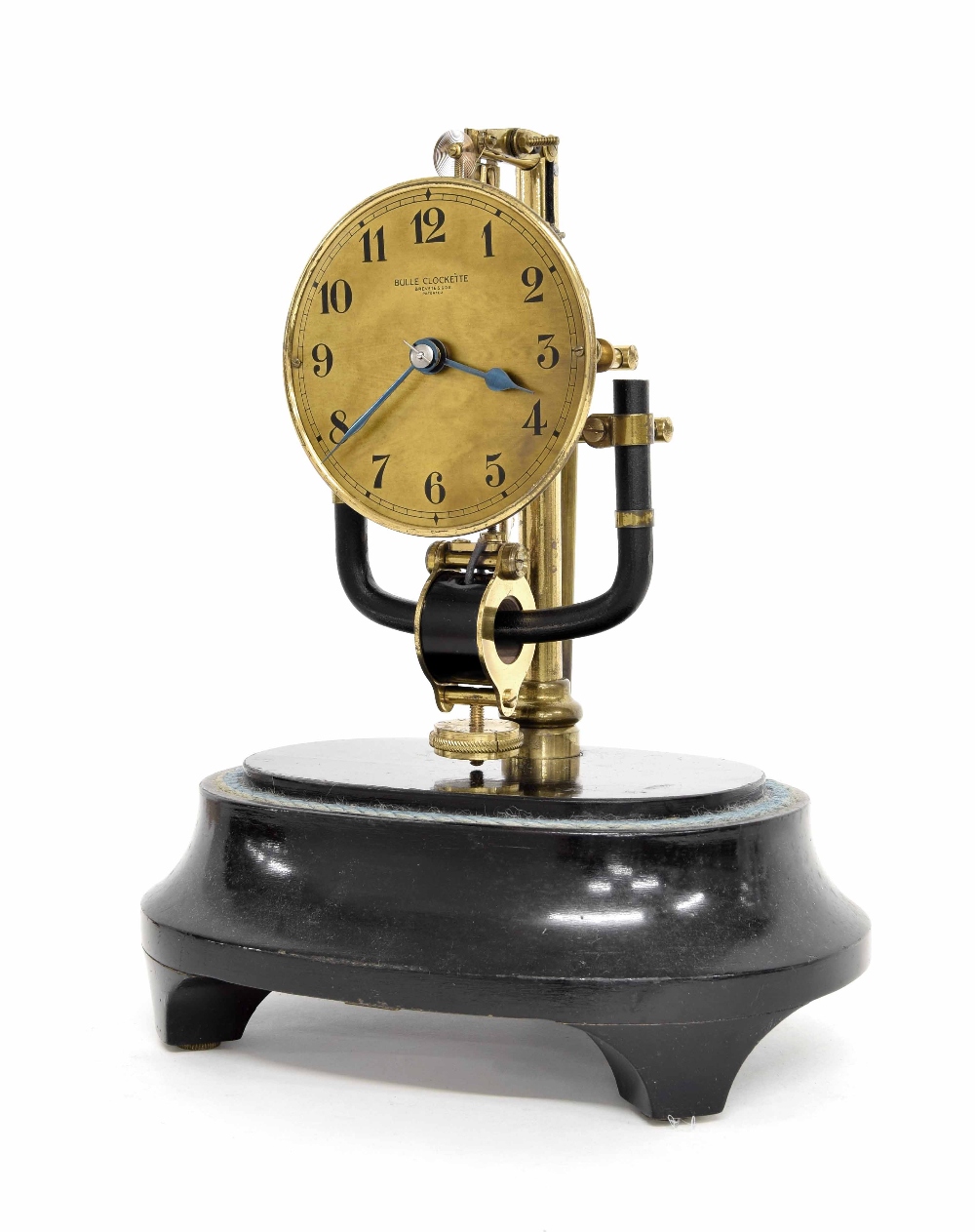 Bulle Clockette electric mantel clock, the 3.5" brass dial signed Bulle ...