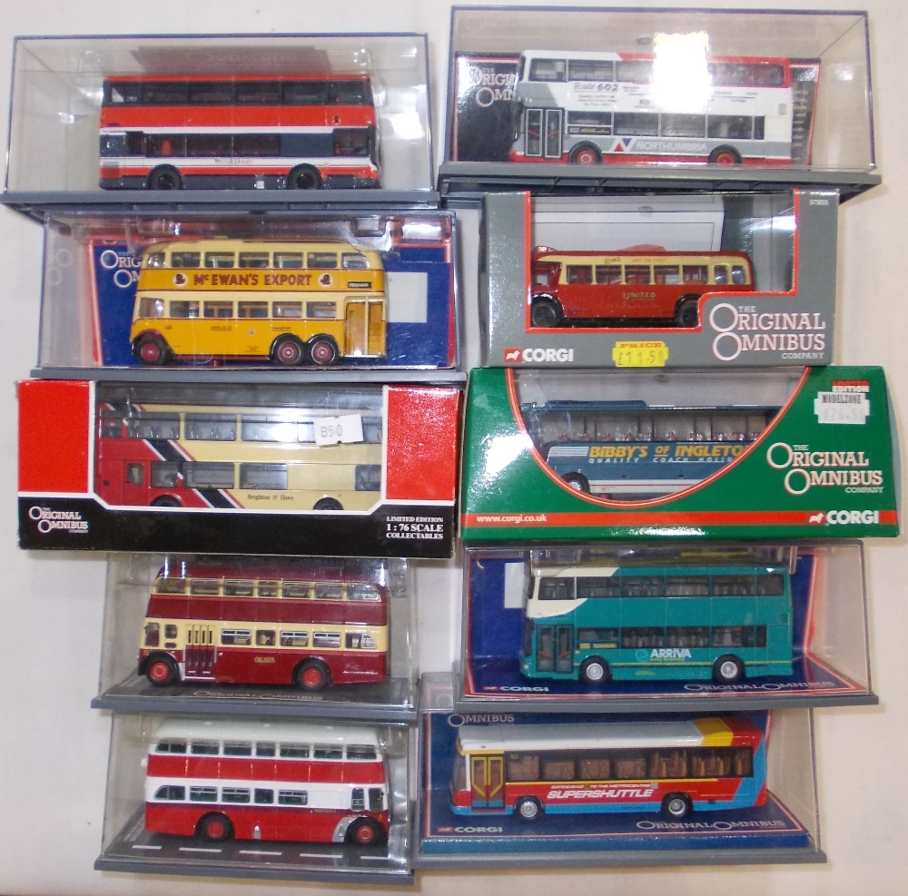 Corgi. The Original Omnibus Company. 10 various buses, boxed.