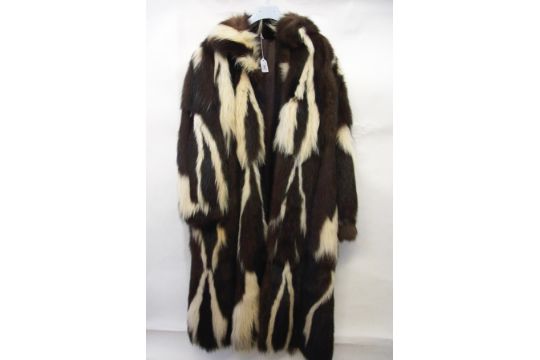 A full length skunk fur coat
