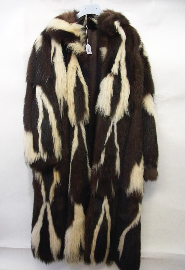 A full length skunk fur coat