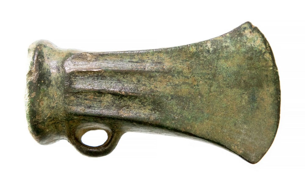 Bronze Age Ribbed Socketed Axe, 950-700 BC. A cast bronze socketed ...