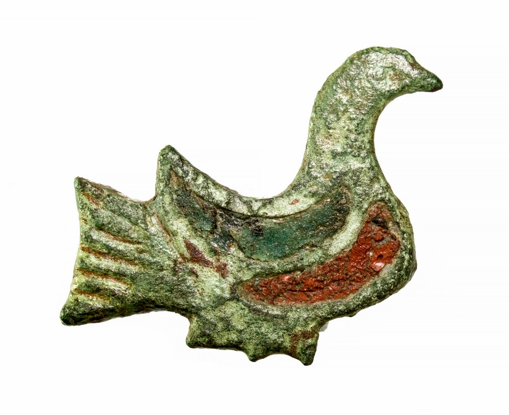 Roman Bird Plate Brooch, 2nd Century AD An enamelled bird fibula of the ...