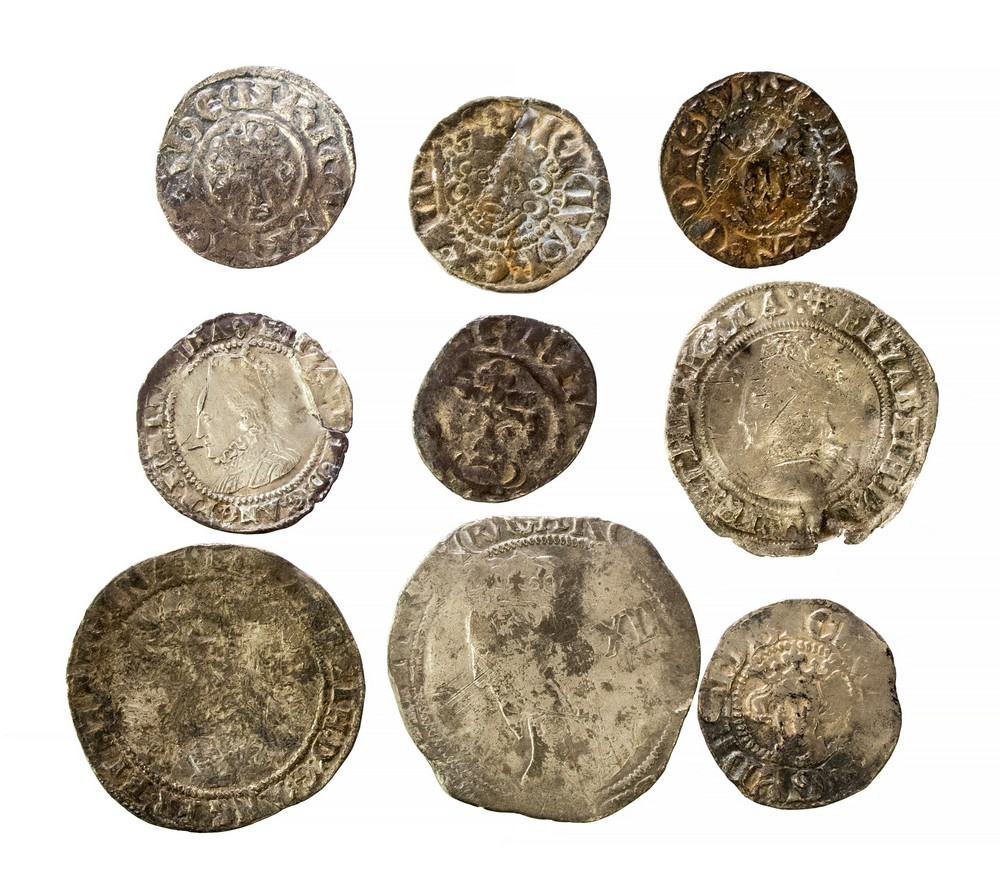 Hammered Silver Coin Group (9)Nine hammered silver coins including ...
