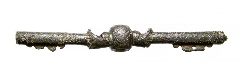 Medieval Purse Bar, c. 1450-1550.A large copper alloy purse bar, the ...