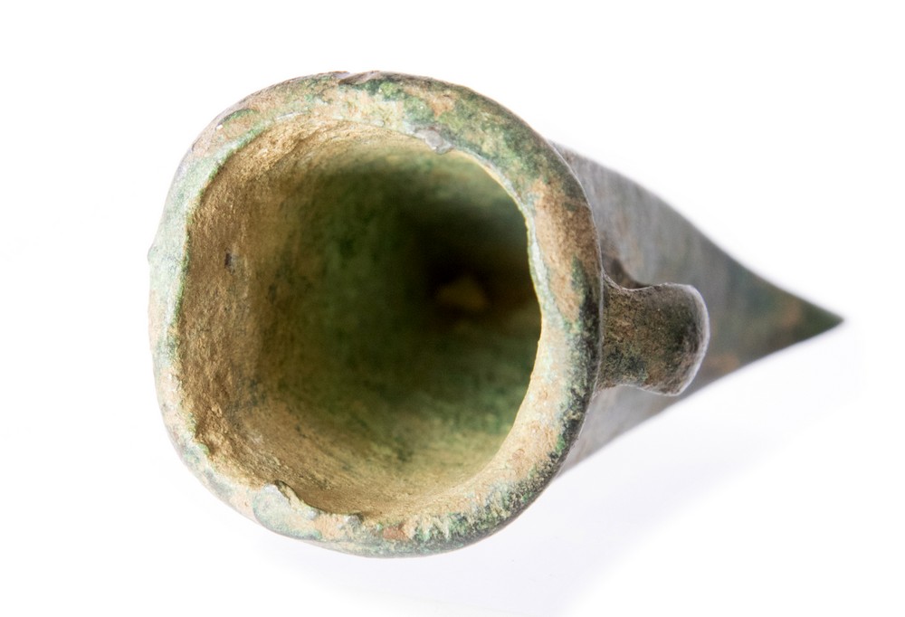 Bronze Age Ribbed Socketed Axe, 950-700 BC. A cast bronze socketed ...