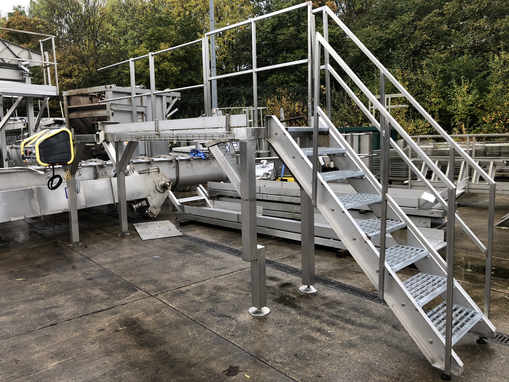 Inspection Gantry/ Walkway, with stairs, dimensions approx. 5m x 0.9m x ...