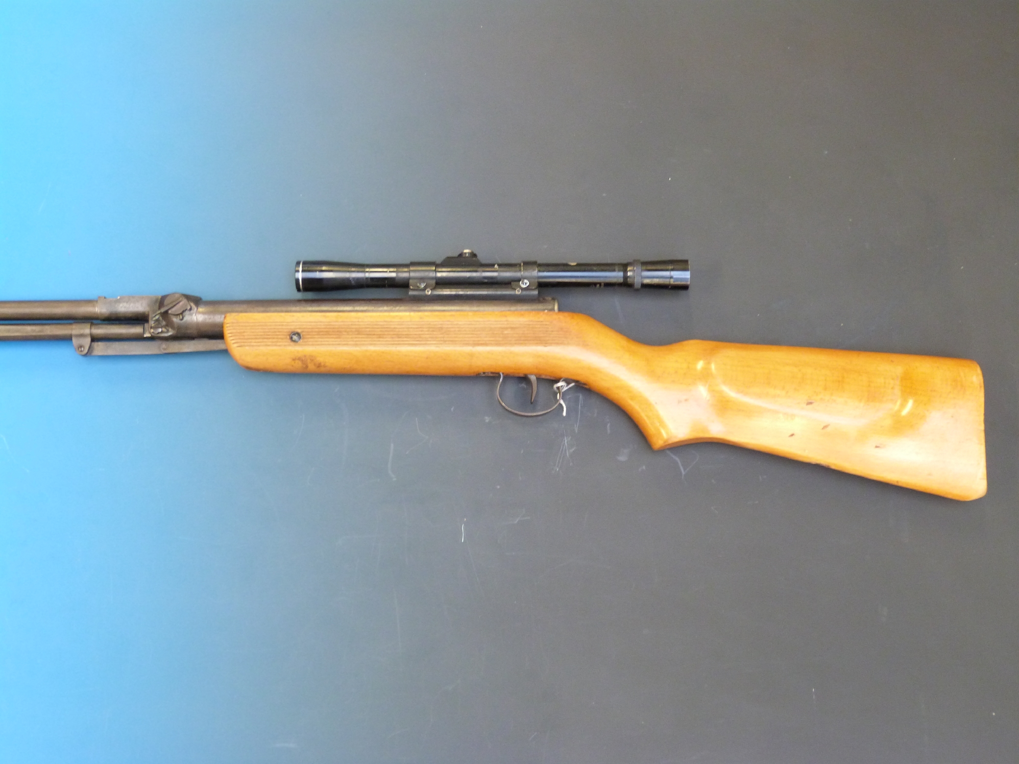 An Relum Tornado .22 air rifle serial number 37470, with BSA scope