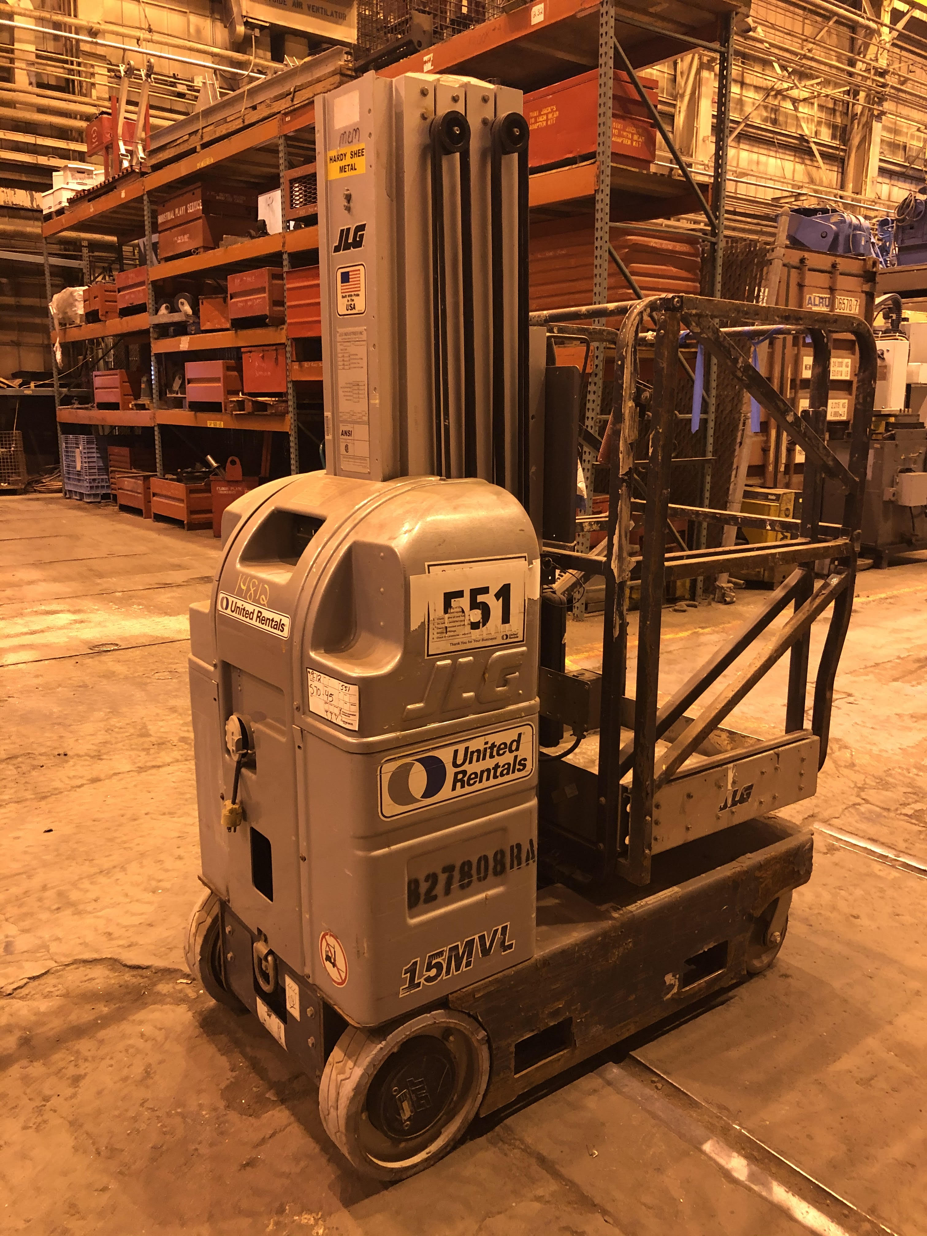 Make: JLG Model: 15MVL SN: 0130014830 Open Cab Raised Height: 15' Solid ...