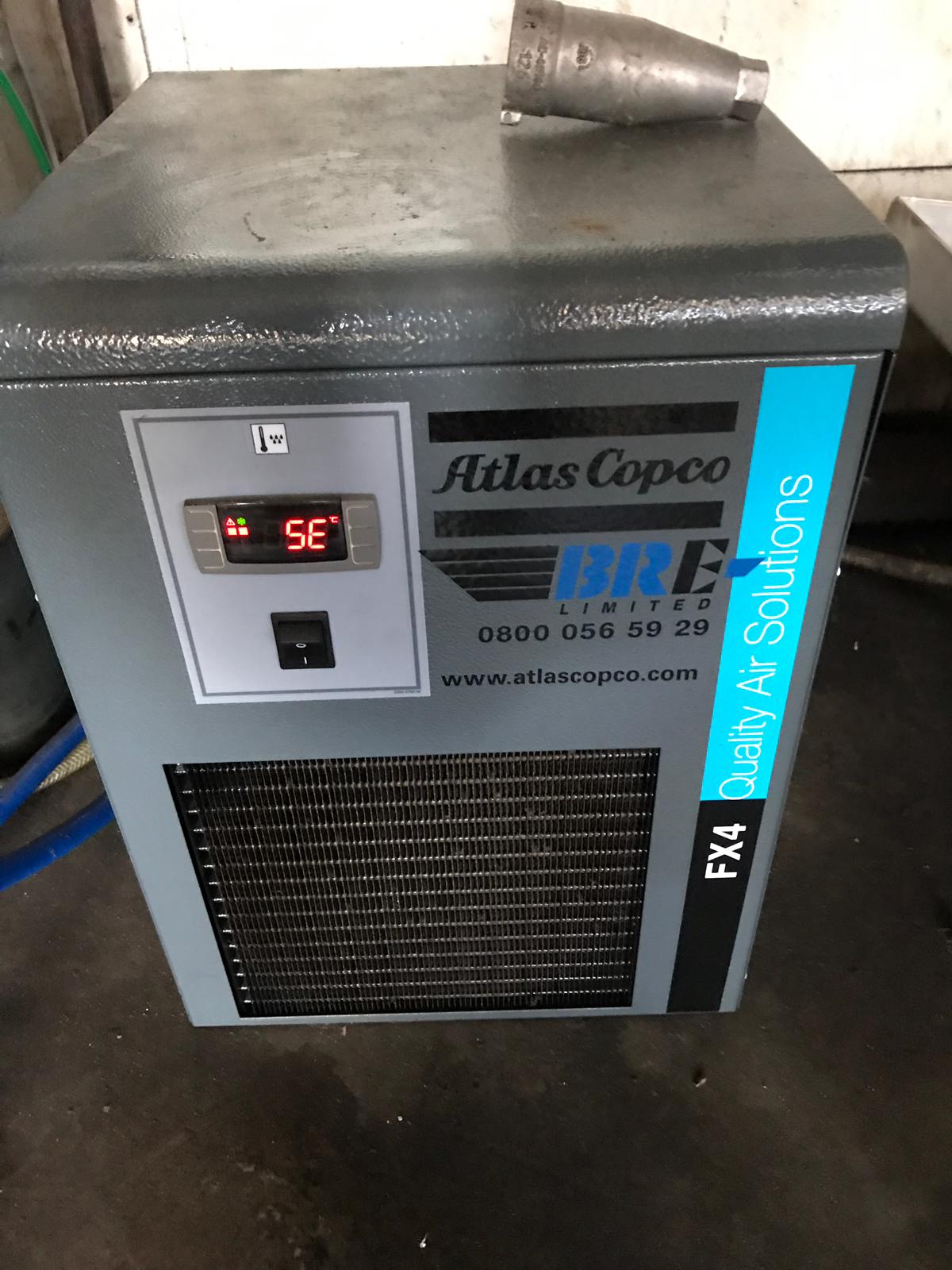 2 Atlas Copco Air Compressors model GA7, with 1 Atlas copco FX4 & 1 x Tank