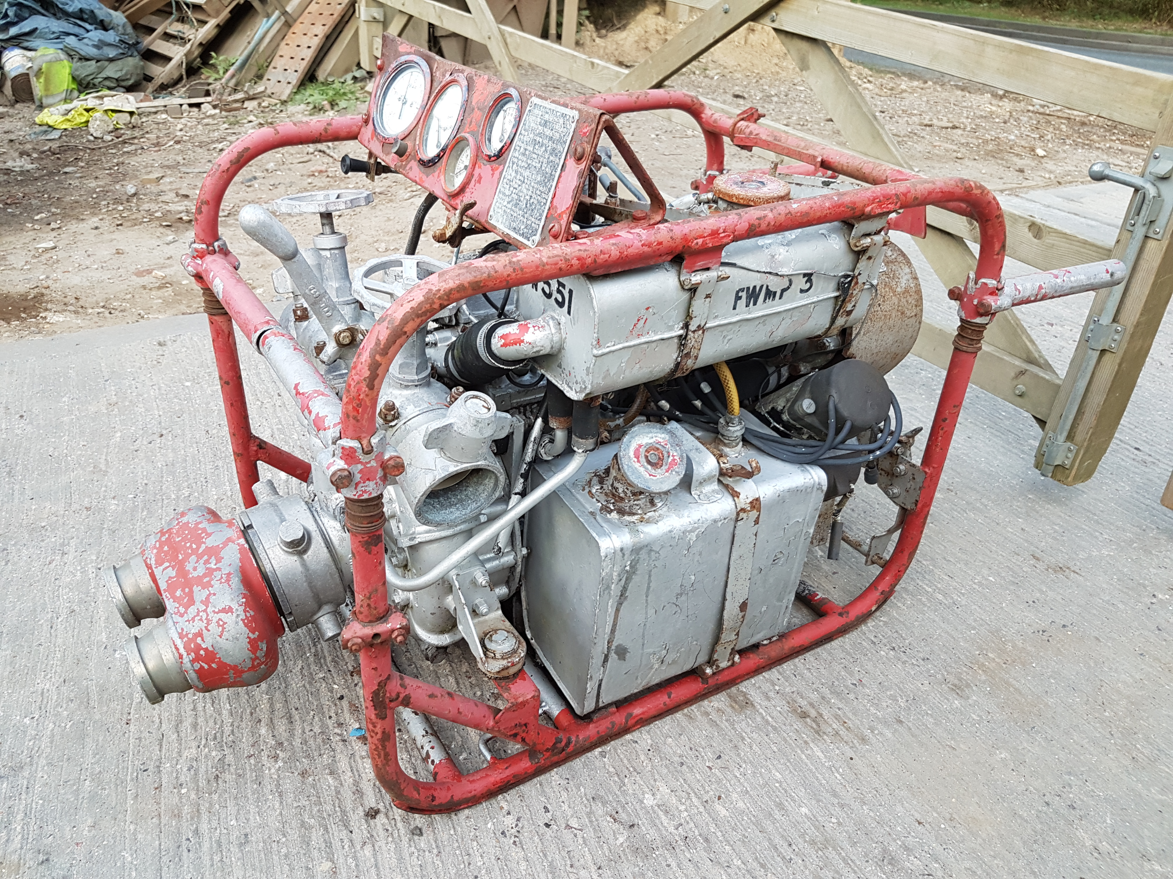 Coventry Climax Engine water pump Ex Fire Brigade. Location: Gatwick, UK