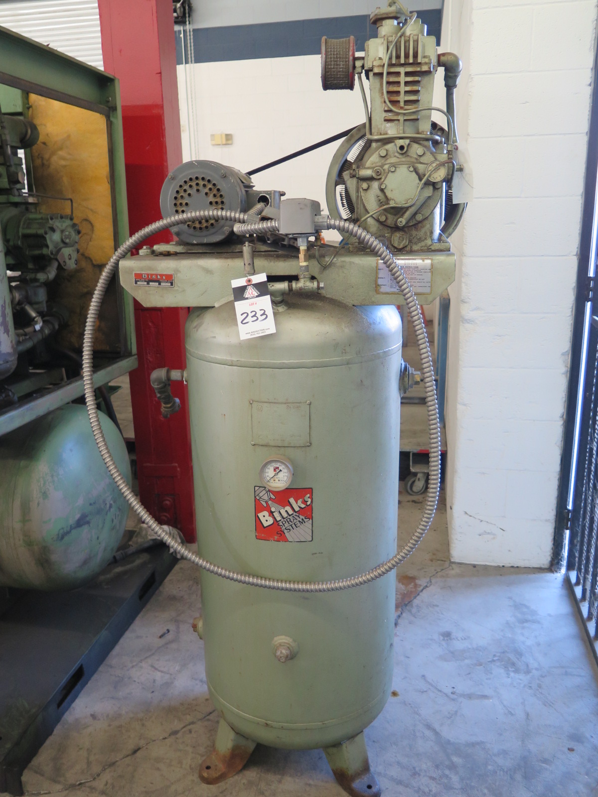 Binks 5Hp Vertical Air Compressor w/ 60 Gallon Tank