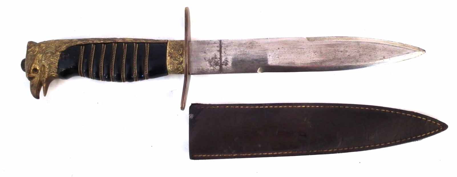 Italian Fascist youth dagger, with eagle head pommel and wire bound ...