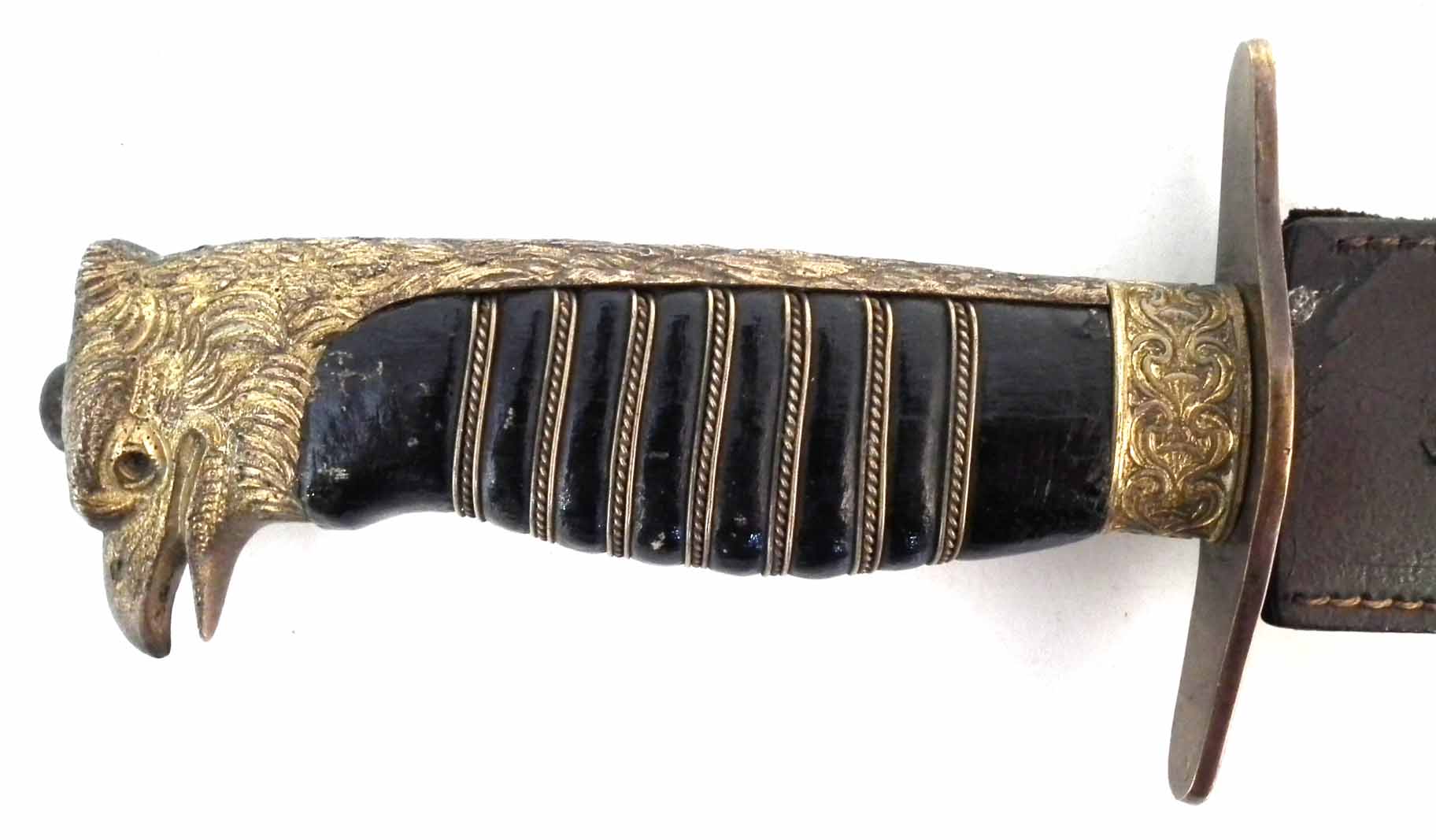 Italian Fascist youth dagger, with eagle head pommel and wire bound ...