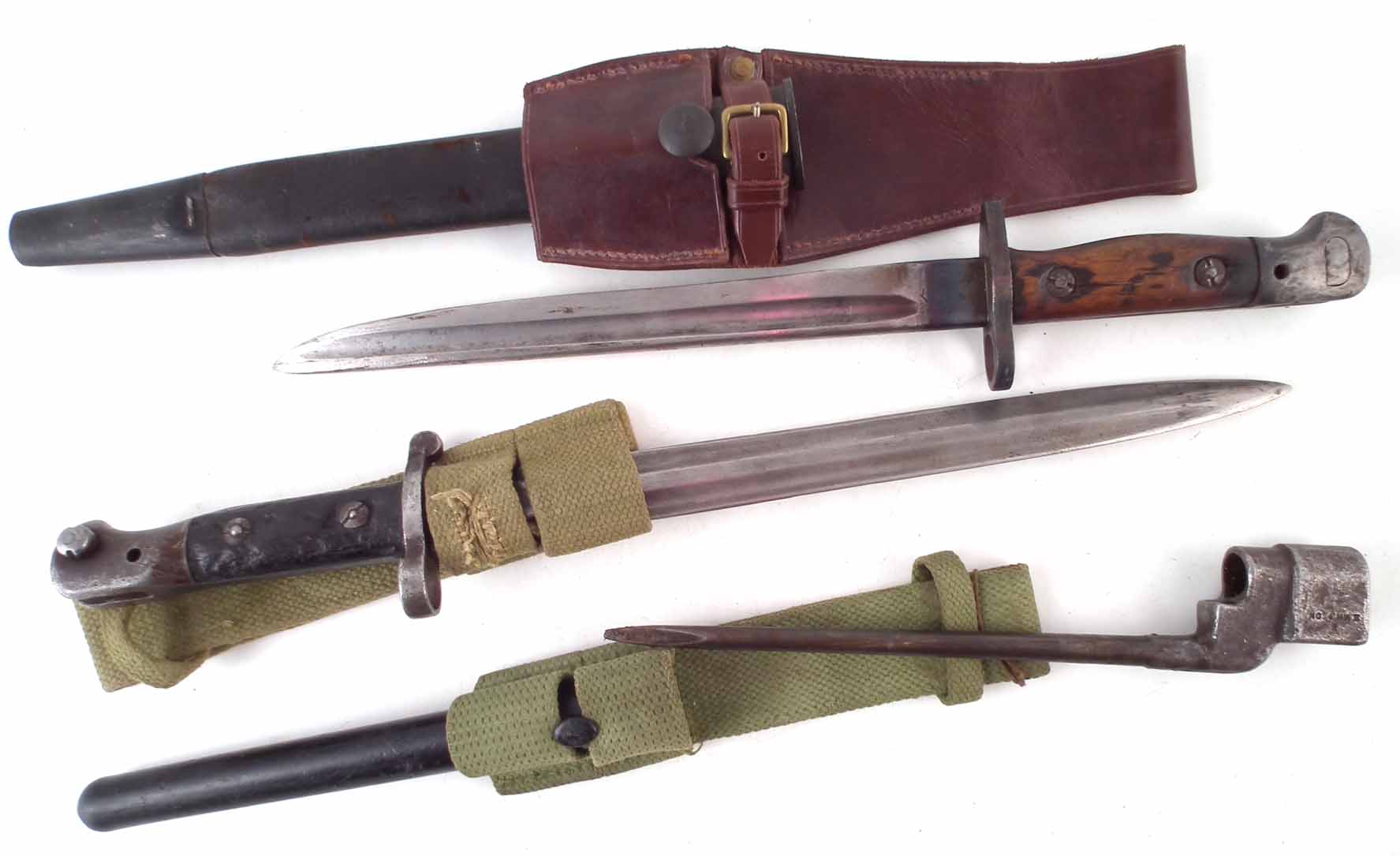 Three Bayonets to include: British Lee Enfield SMLE shortened 1907 ...