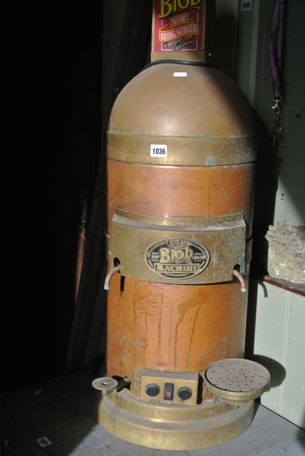 A Yates's original blob machine of cylindrical form with domed cover in ...