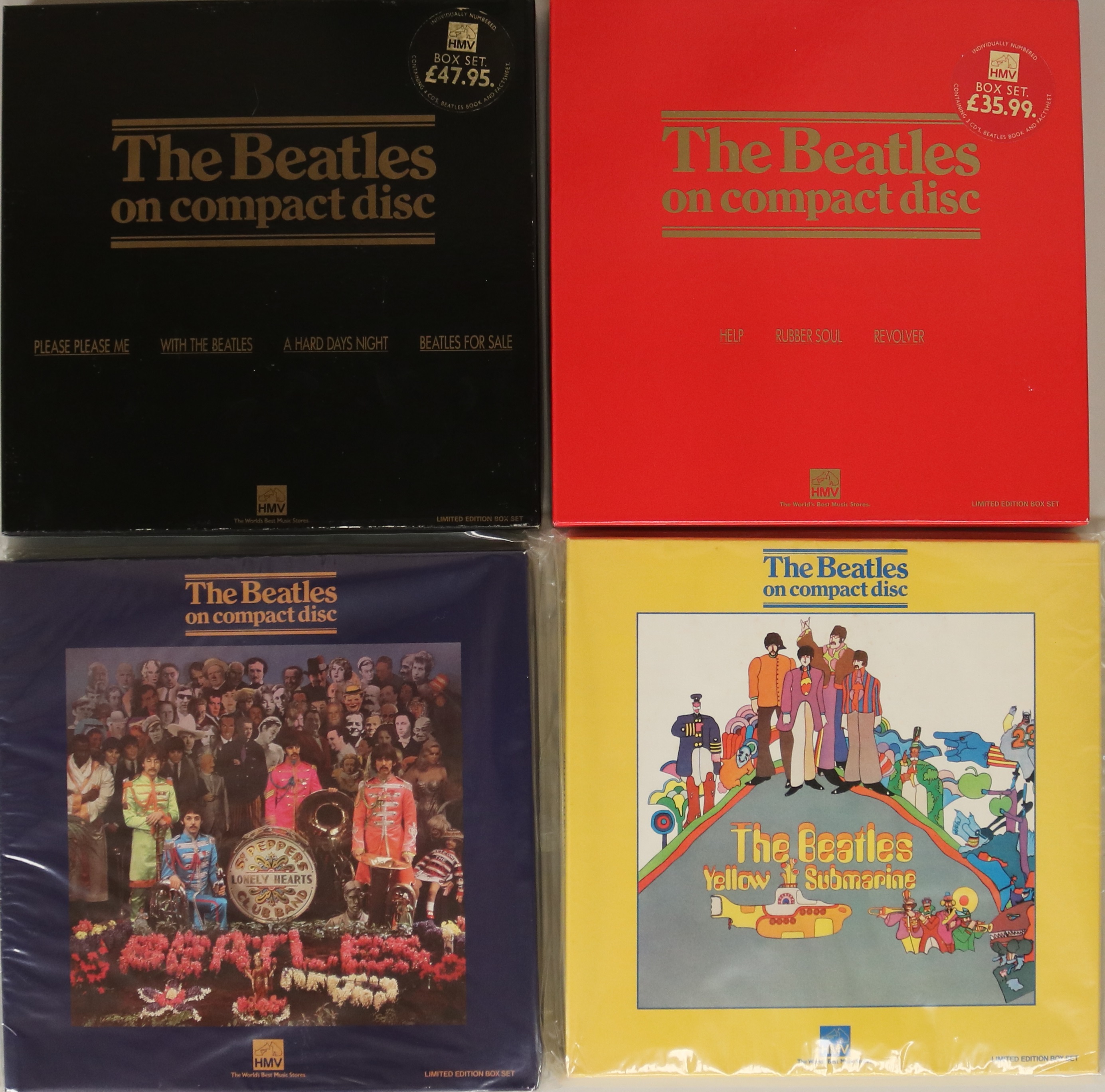 THE BEATLES ON COMPACT DISC - COMPLETE HMV BOX SETS. A brill complete ...