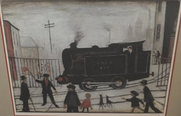 AFTER LAURENCE S LOWRY (1887-1976) "Level crossing with LNER steam ...