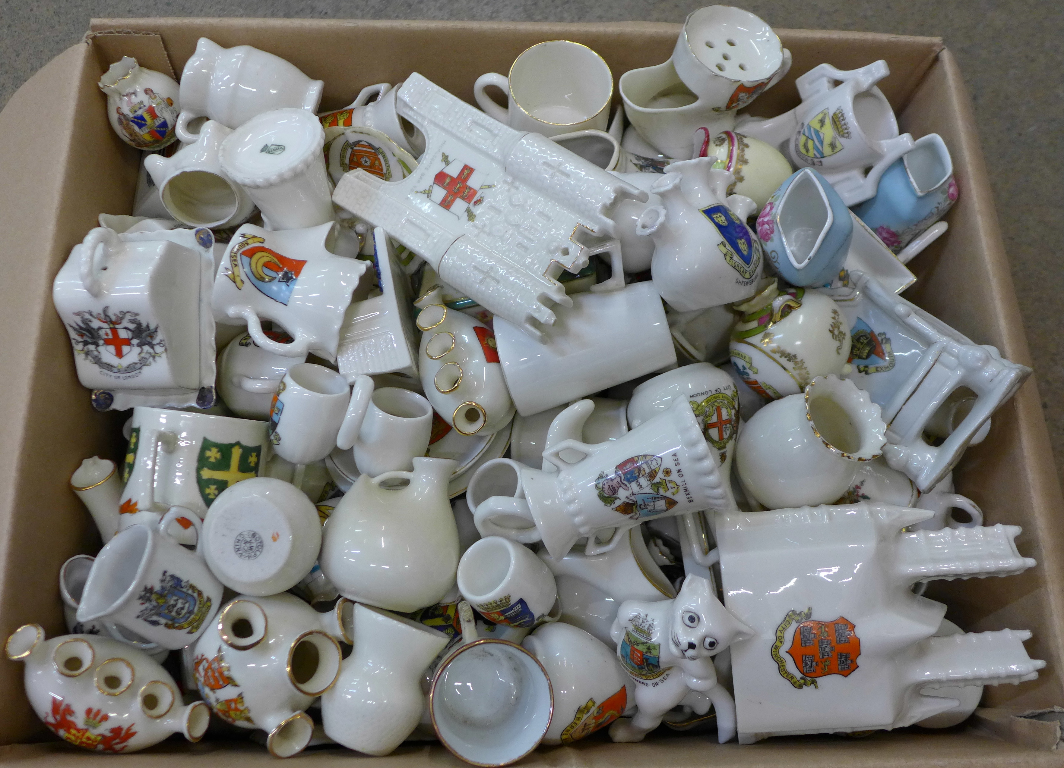 A collection of crested china, over 100 pieces