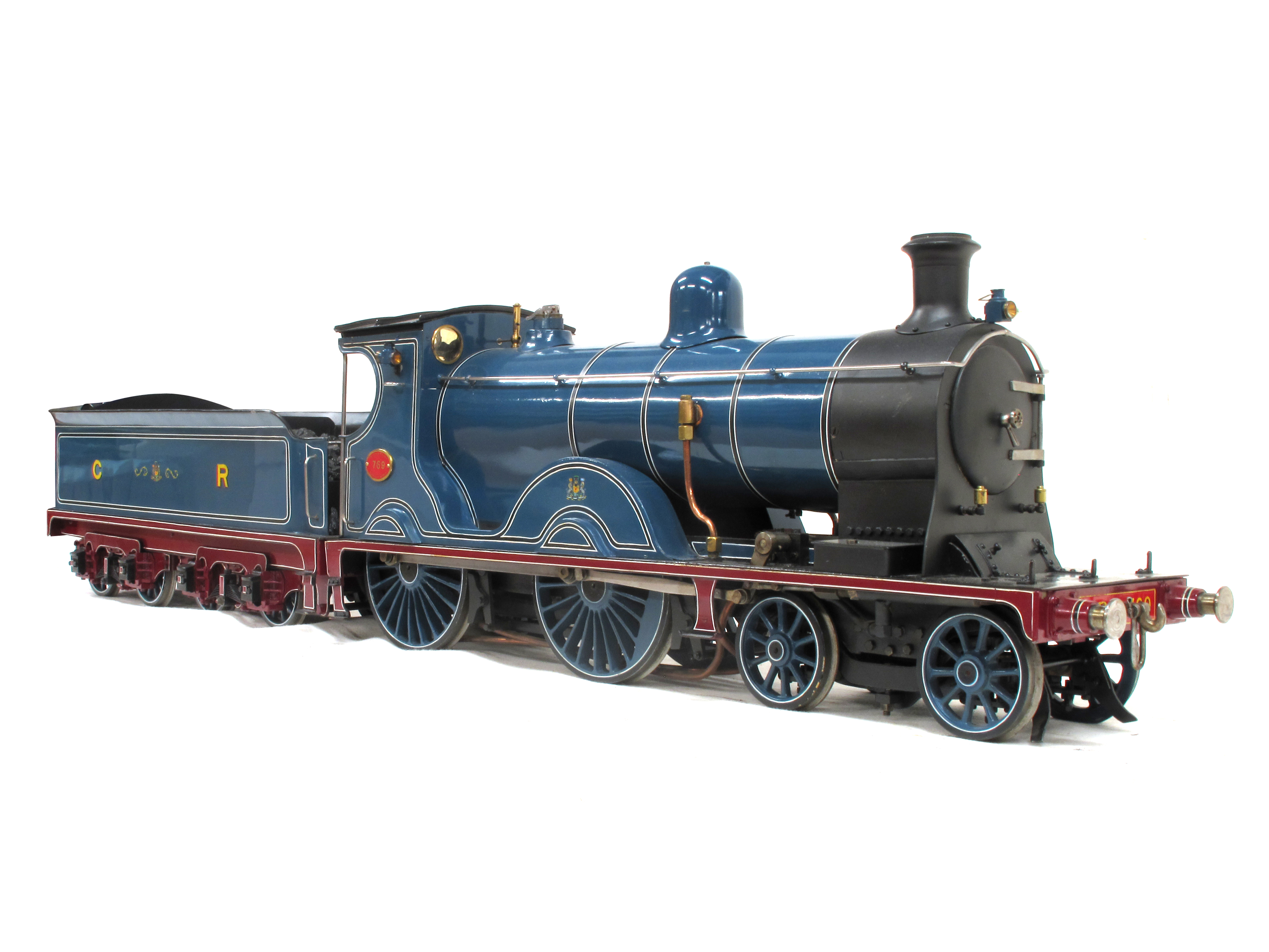 A 3½" Live Steam Locomotive and Eight Wheel Tender of Caledonian ...