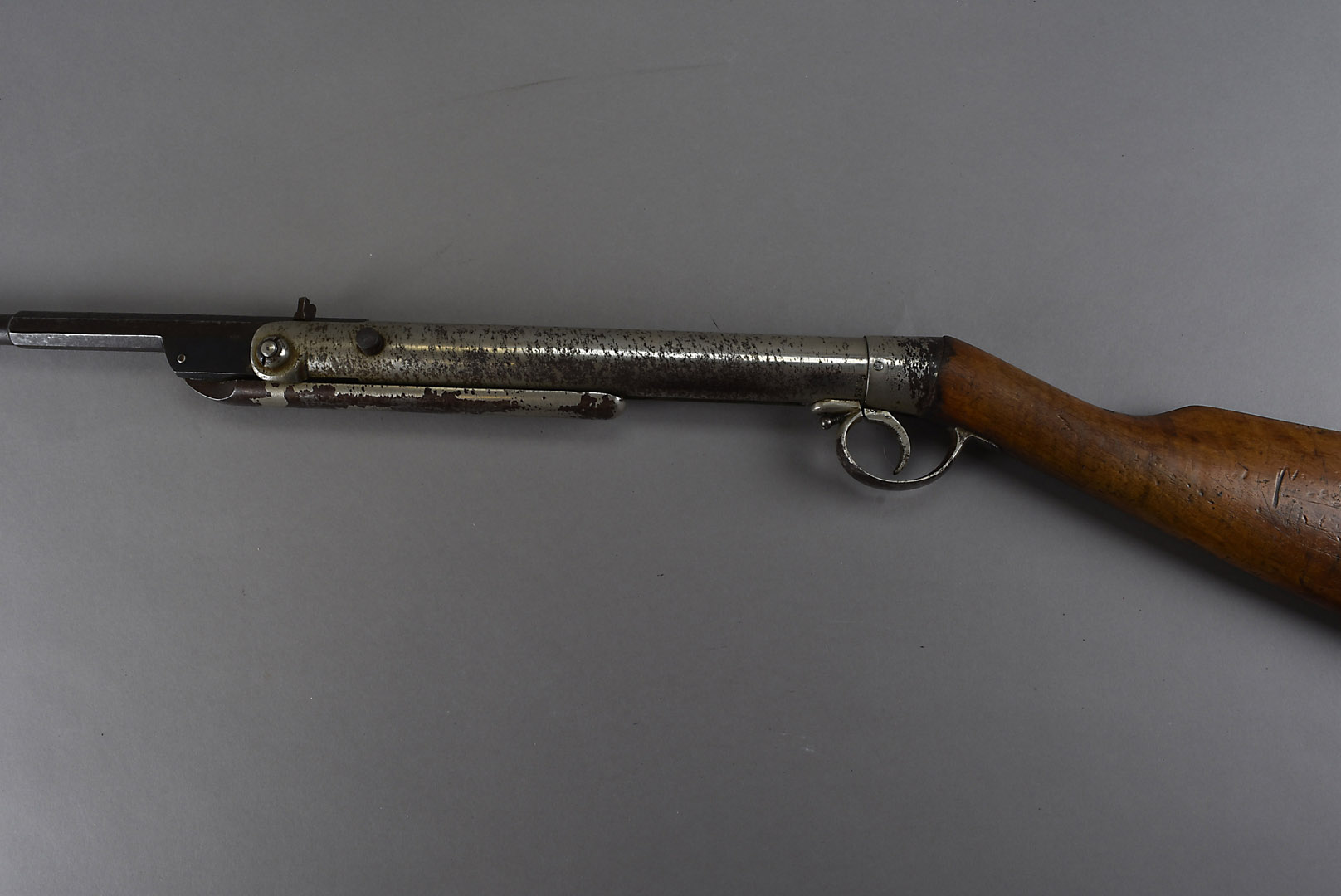 An early 20th Century German air rifle, marked Militia Registered, with ...