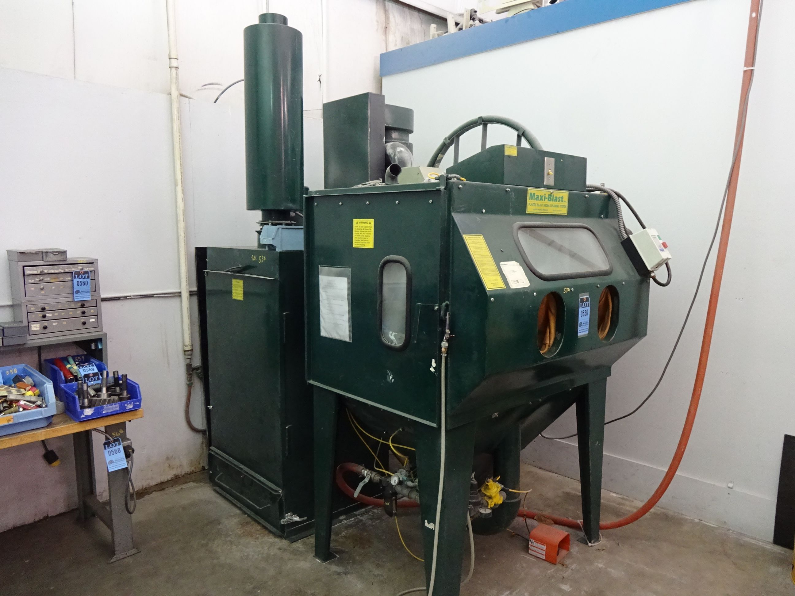 36" X 48" MAXI-BLAST MODEL MB4836PDH-DC200 PLASTIC BLAST MEDIA CLEANING ...